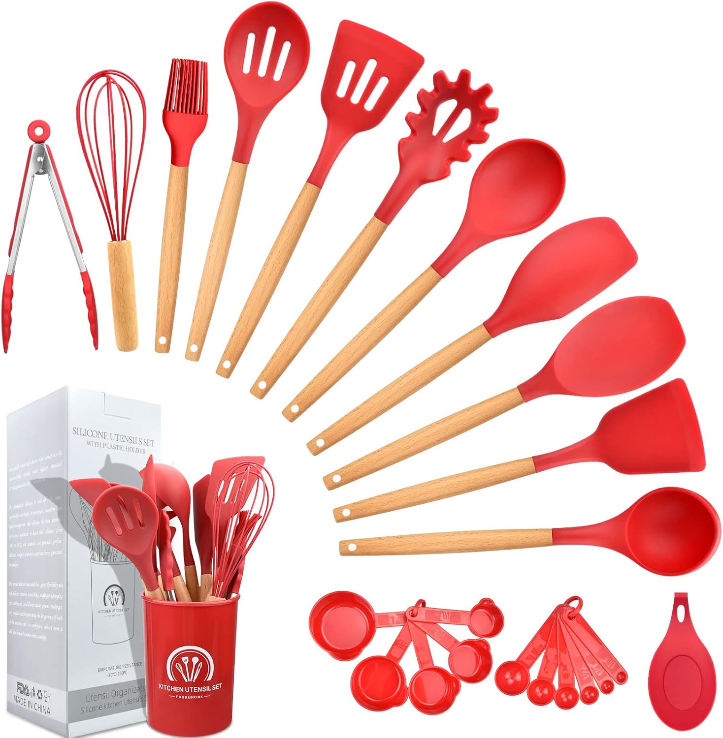 Huluhouse® Juego de Utensilios de Cocina, 36 Piezas Utensilios de ...