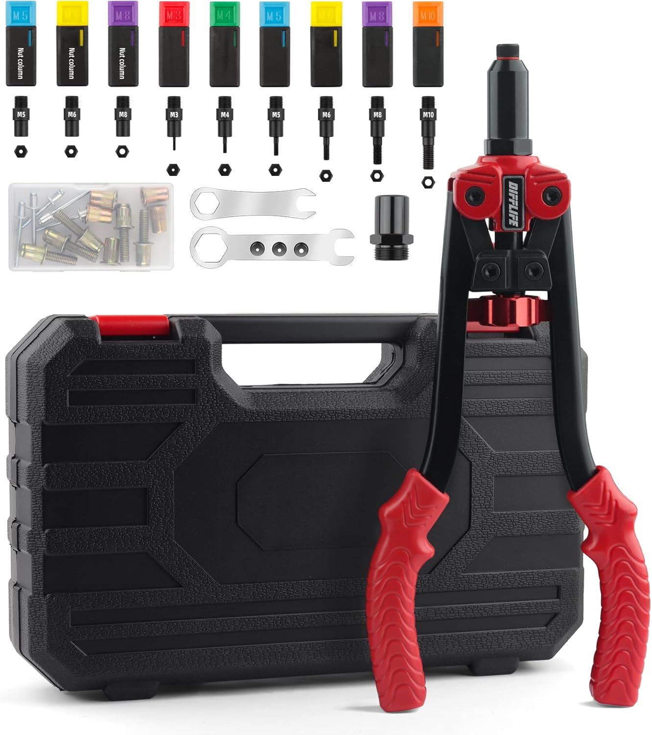 Herramienta de tuerca de remache, pistola de tuerca de remache de 13 pulgadas con una broca ...