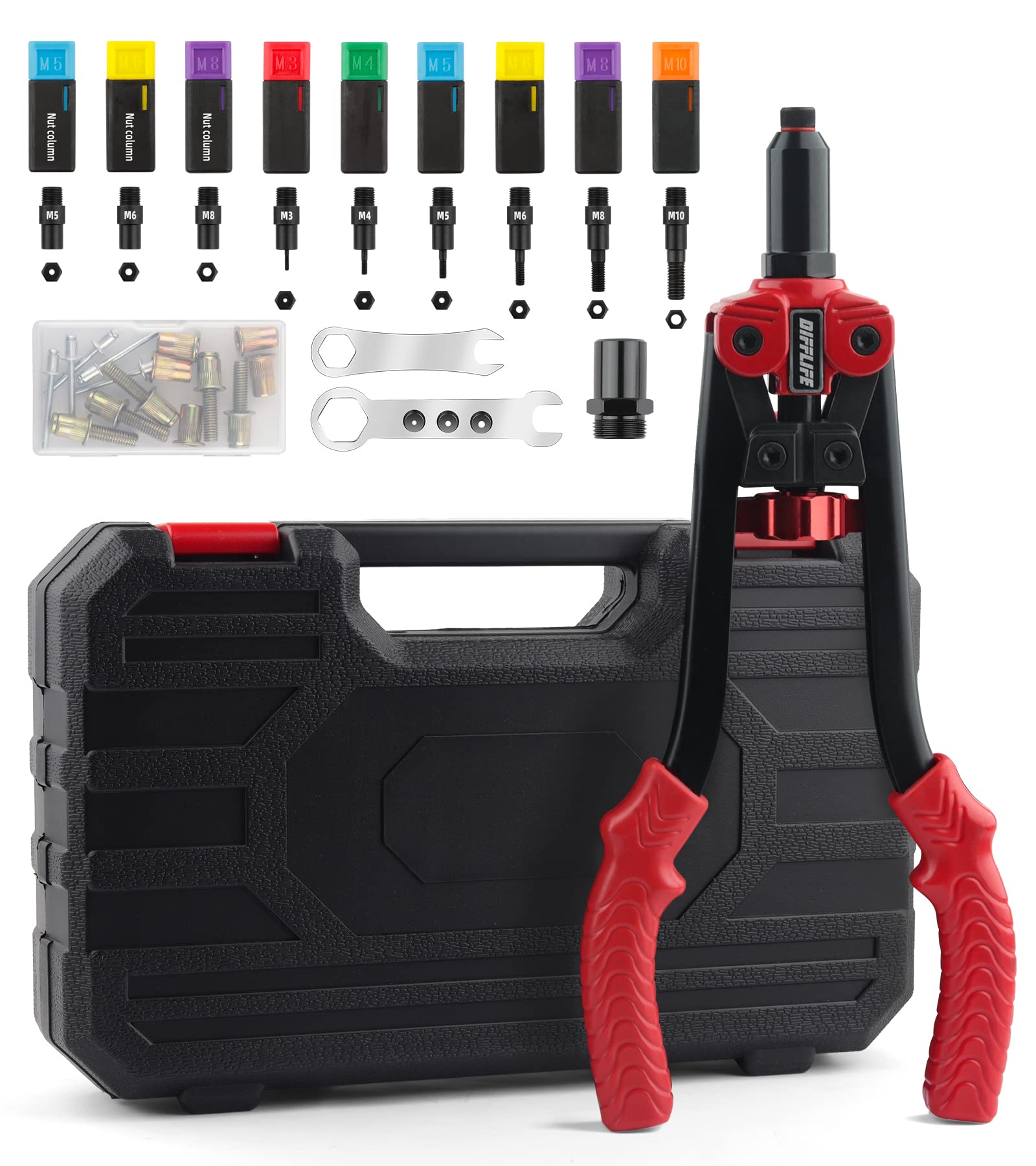 Amazon.com: DIFFLIFE Rivet Nut Tool, 13" Rivet Nut Gun with a Step ...