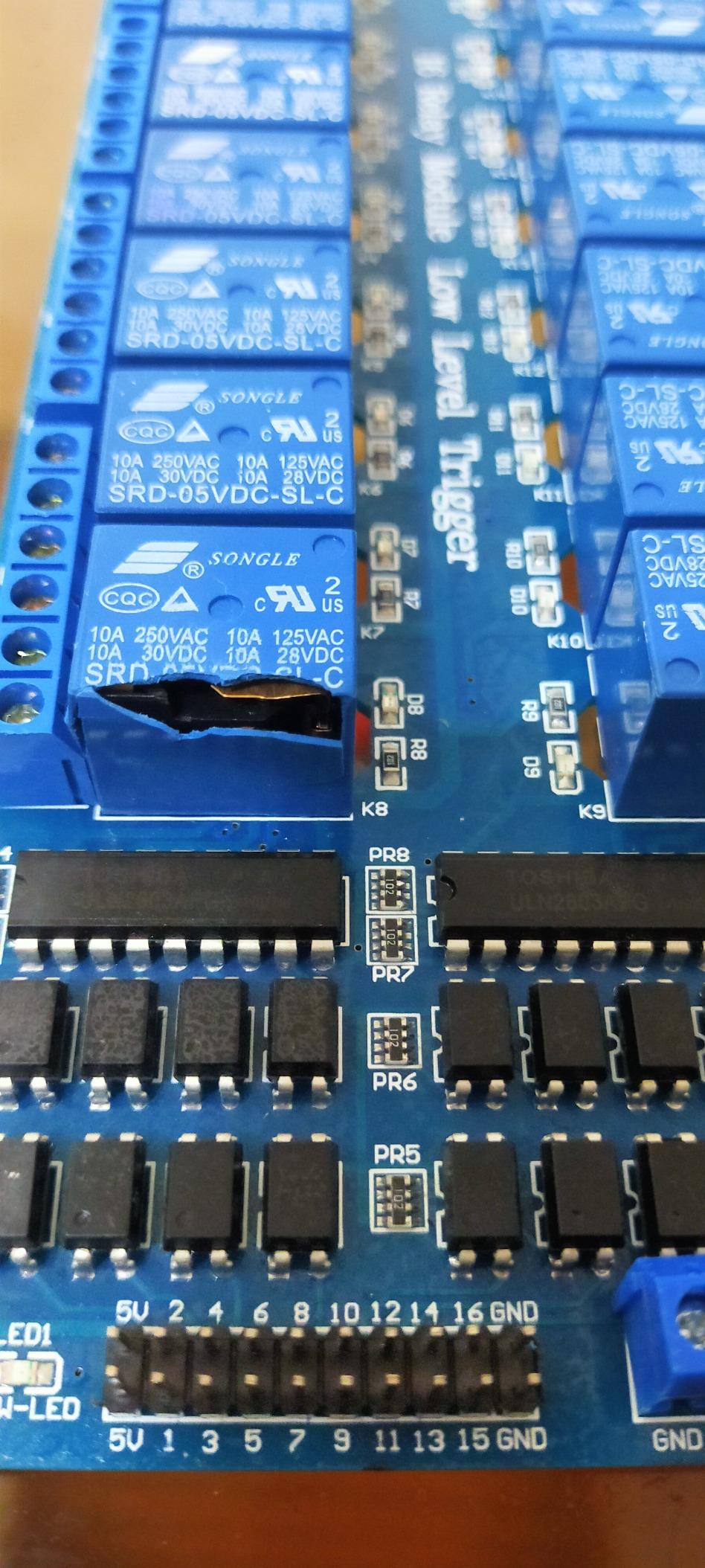 xcluma 16 Channel Relay Output Board Input DC5V Output 10A 220V Relay ...