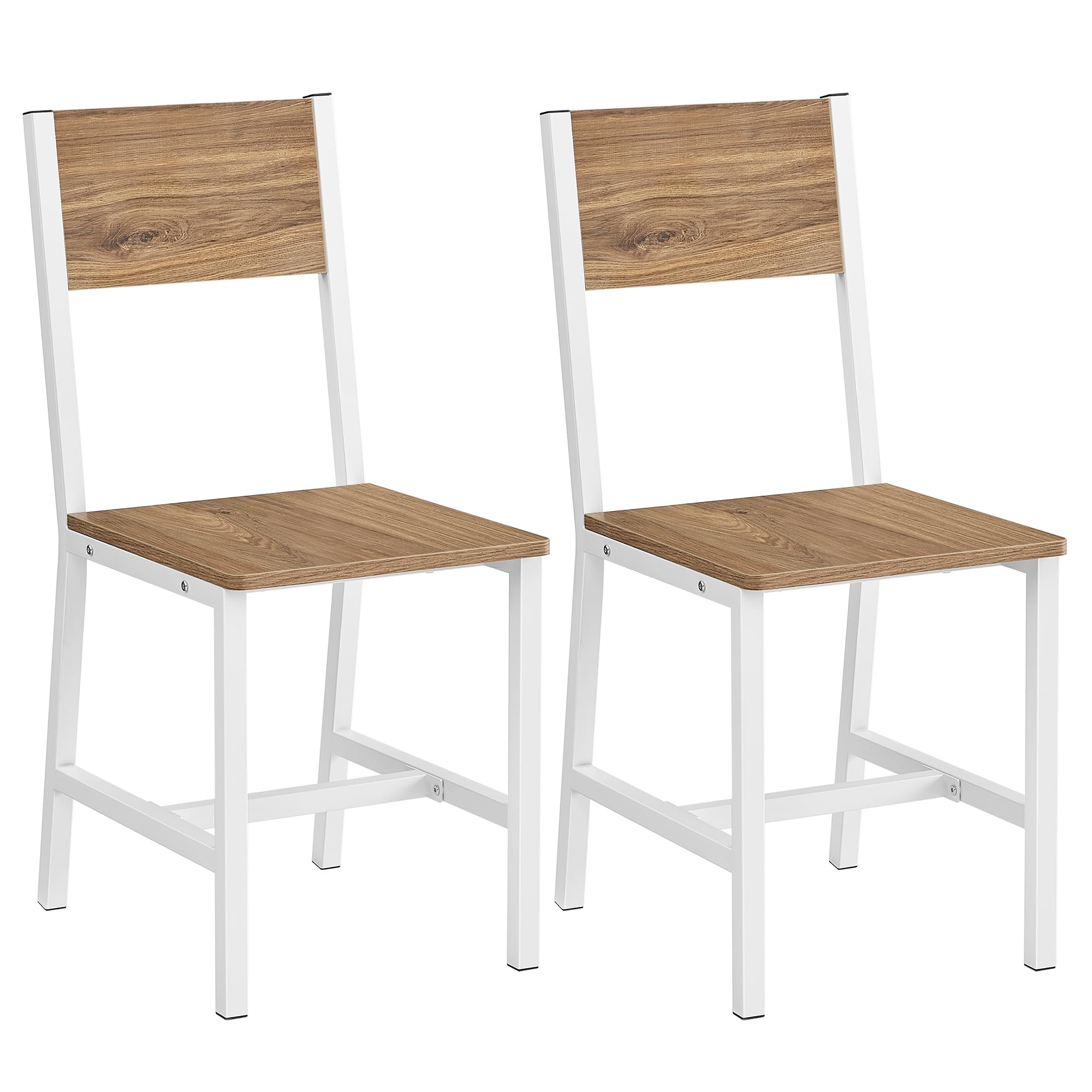 VASAGLE Dining Chair Set of 2, Steel Frame, Industrial, for Dining Room ...