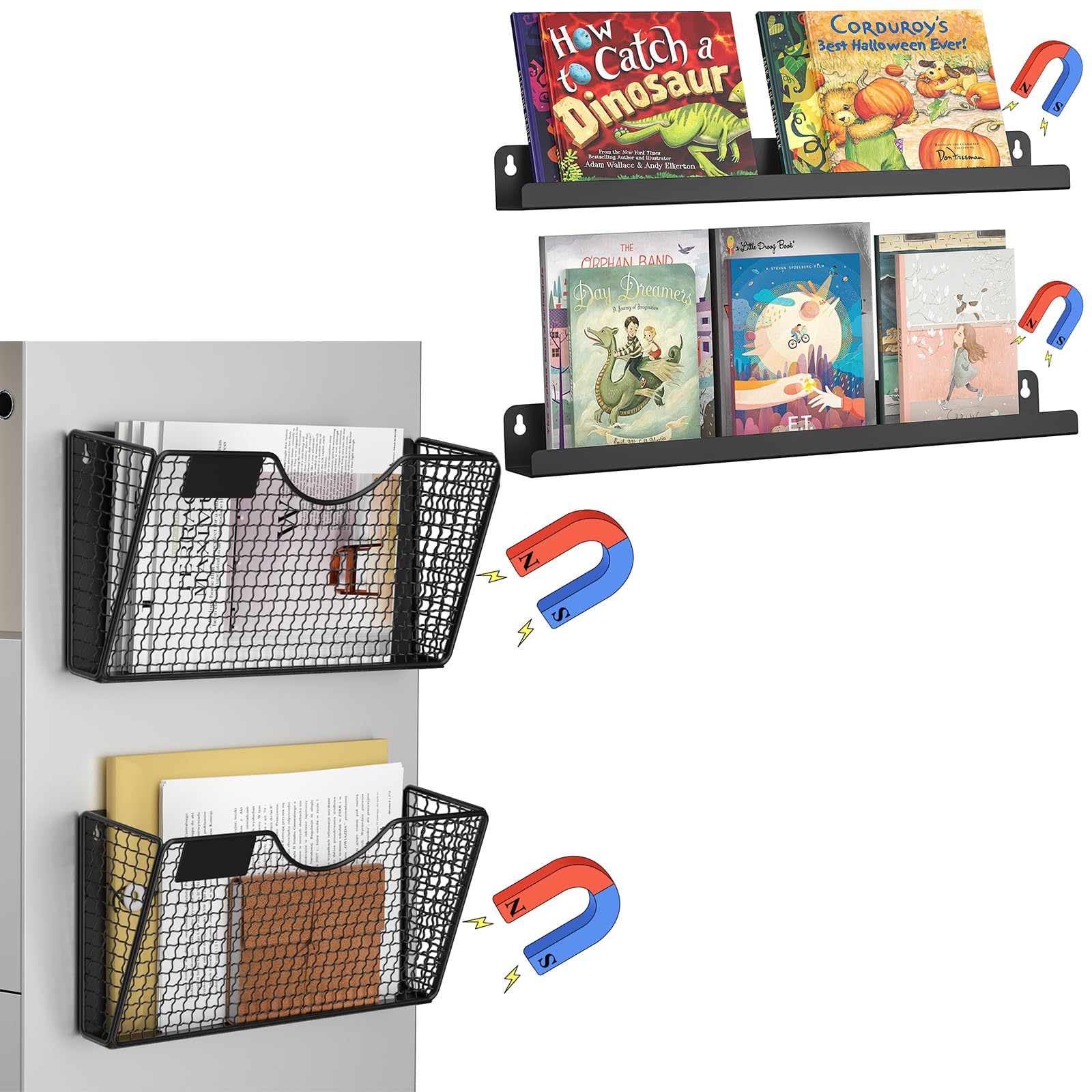 Amazon.com: MFTEK Magnetic File Holder 2 Pack and 2 Pack Magnetic ...