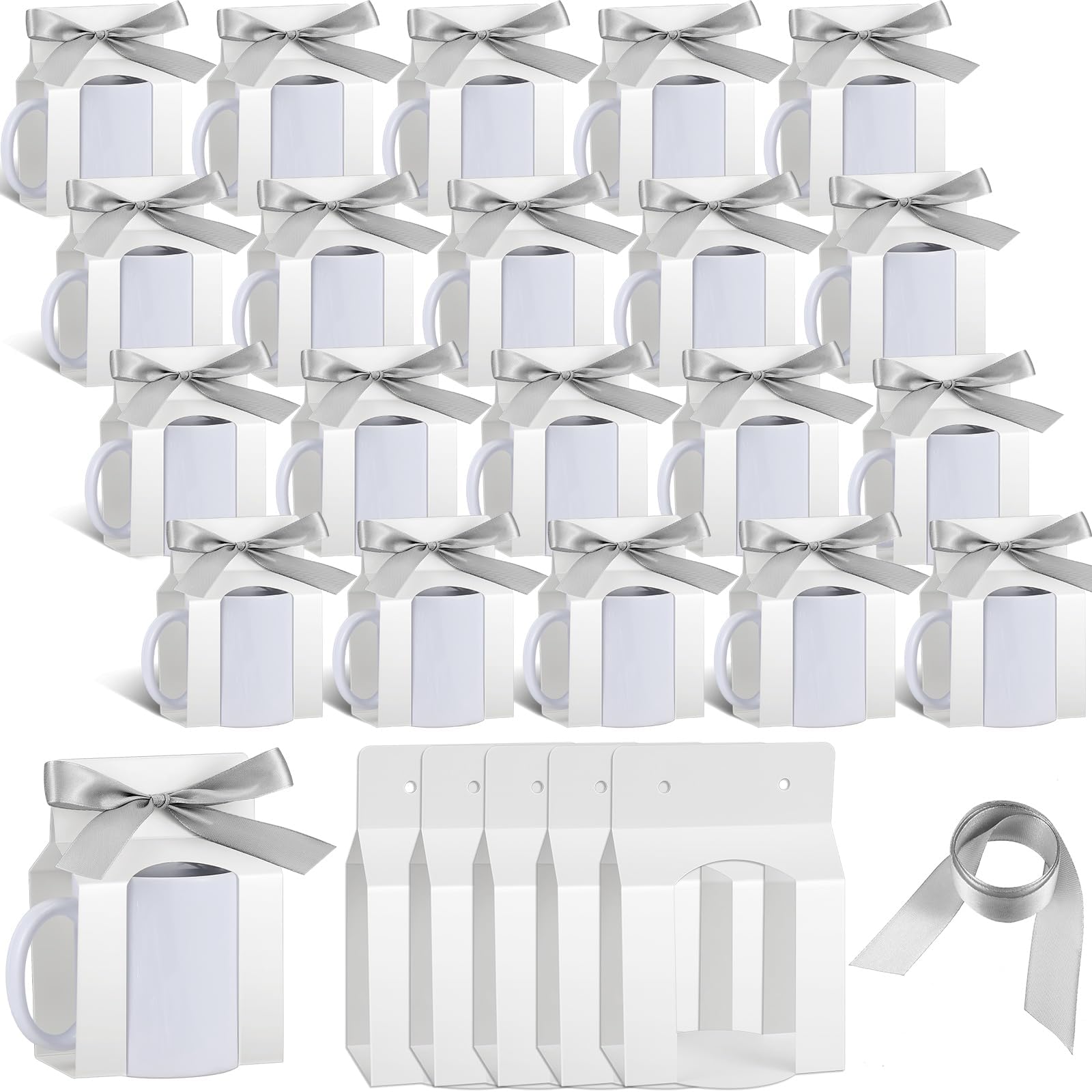 Amazon.com: Kosiz 36 Pcs Mug Boxes Sublimation Coffee Mugs Gift Bags ...