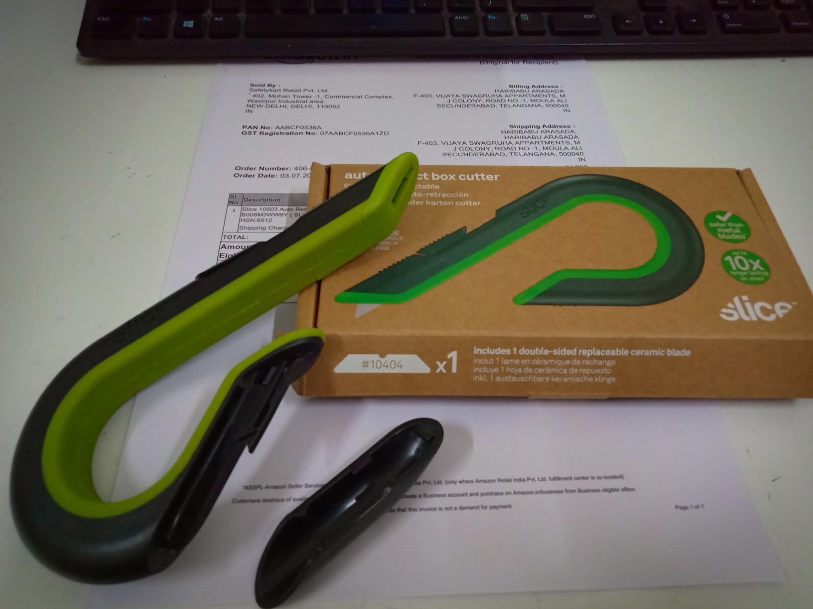 Slice 10503 Auto Retractable Box Cutter with Ceramic Blade : Amazon.in ...