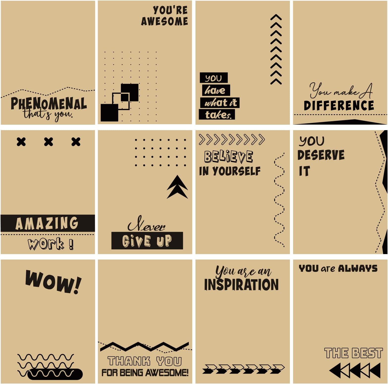 Amazon.com : 12 Pieces Empowering Sticky Note Pads 3" x 4" Motivational ...