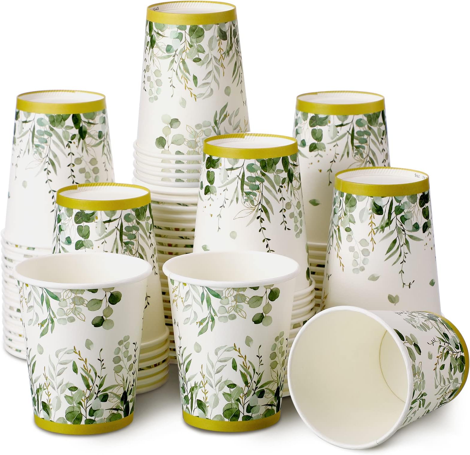 Amazon.com: 64 Pcs Eucalyptus Cups Greeneny Paper Cup Disposable Coffee ...