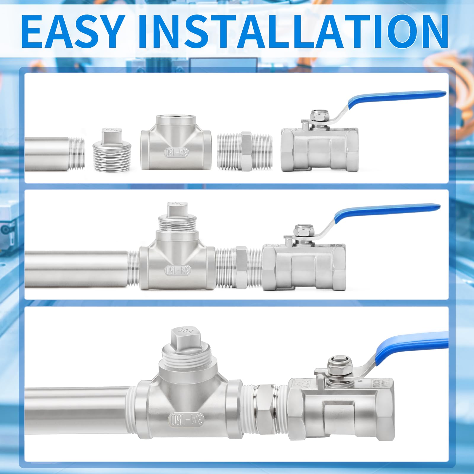 Snapklik.com : ChillWaves 304 Stainless Steel Pipe Fitting, Outer ...