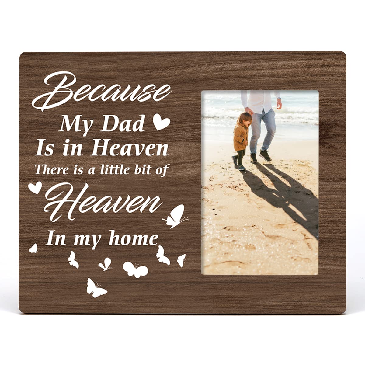 Amazon.com - Nurawo Memorial Dad Wood Picture Frame Rustic My Dad is in ...