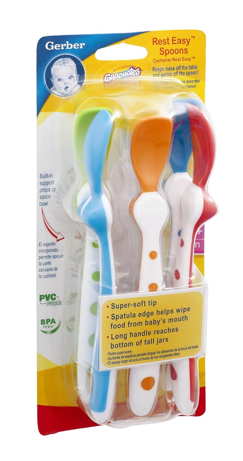 Amazon.com: Gerber Graduates Rest Easy Spoons in Assorted Colors, 5 ...
