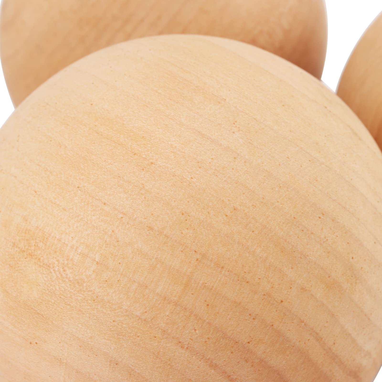 LEXININ 5 PCS 3.5 Inch Wooden Round Ball, Unfinished Wood Round Ball, Natural Round Hardwood ...