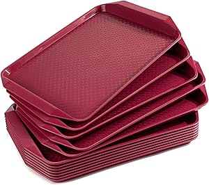 Amazon.com | Aebeky Plastic Fast Food Tray,16.7 by 11.8-Inch,Set of 12 ...