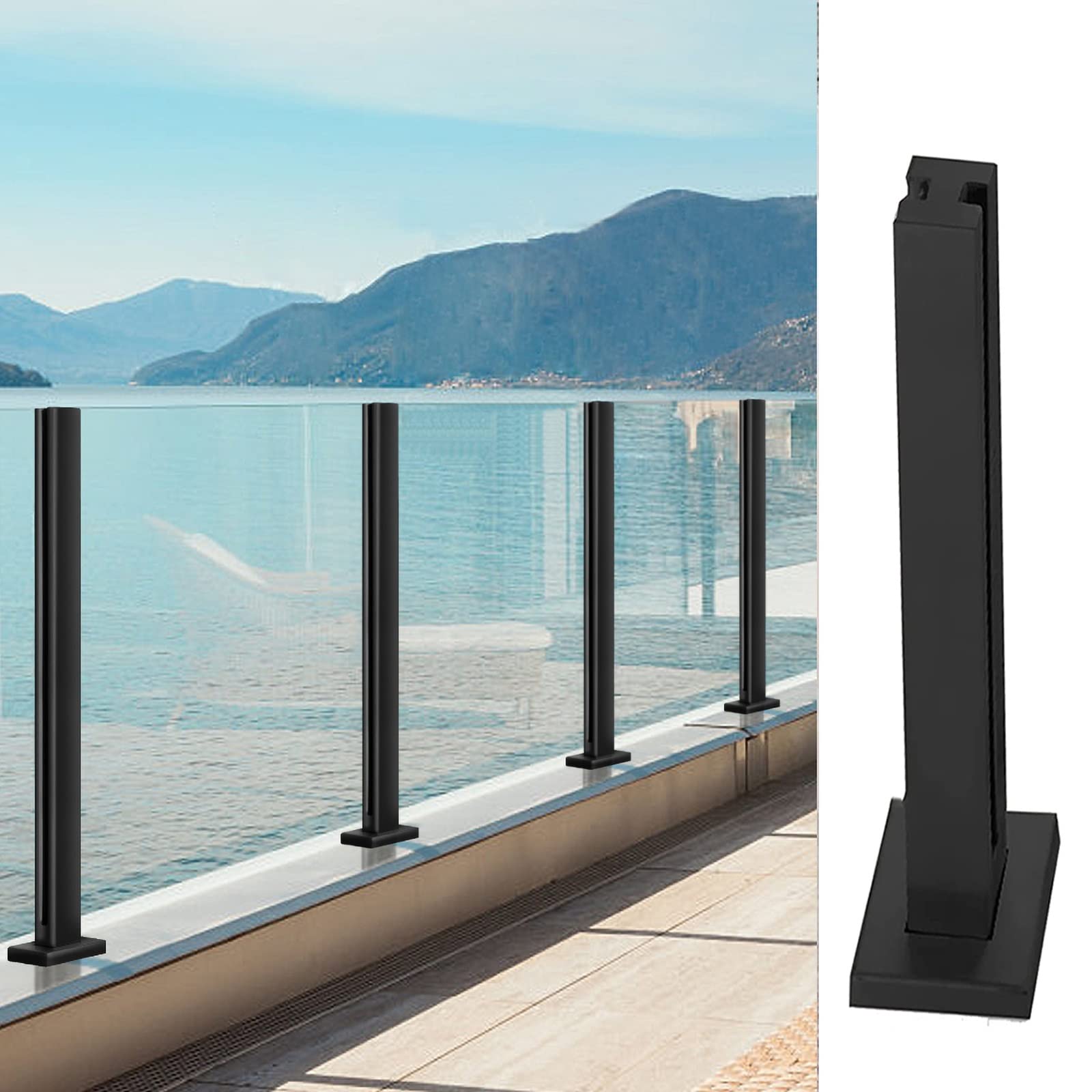 Amazon.com: Black Panels Post for Pool, Terrace/ Patio/ Hallway ...
