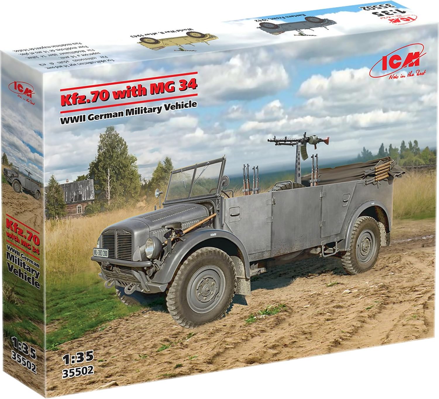 Amazon | ICM 1/35 ドイツ Kfz.70兵員輸送車 w/MG34 プラモデル 35502 (軍用車両) | プラモデル 通販