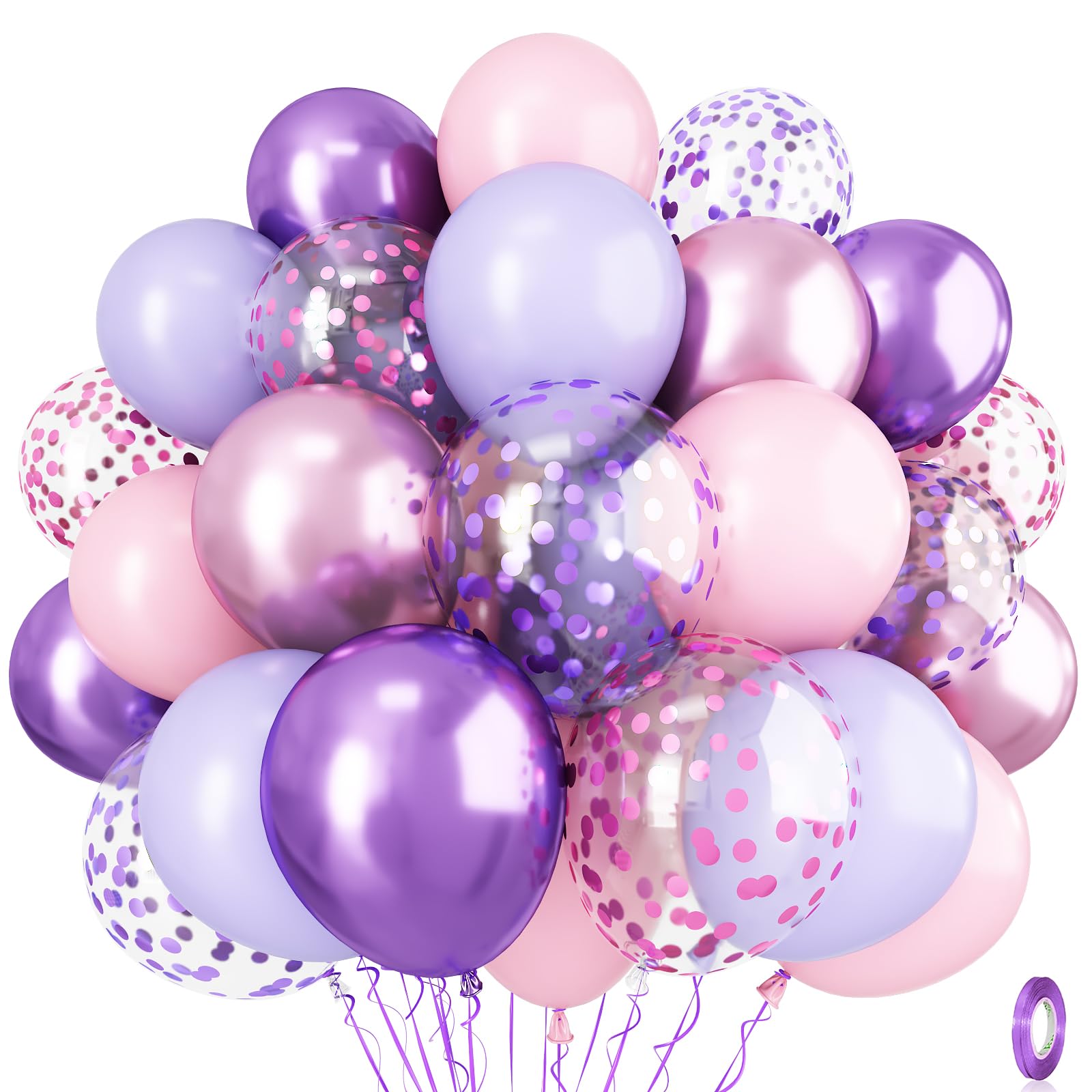 Amazon.com: Pink and Purple Balloons, 12 Inch Pastel Purple Baby Pink ...