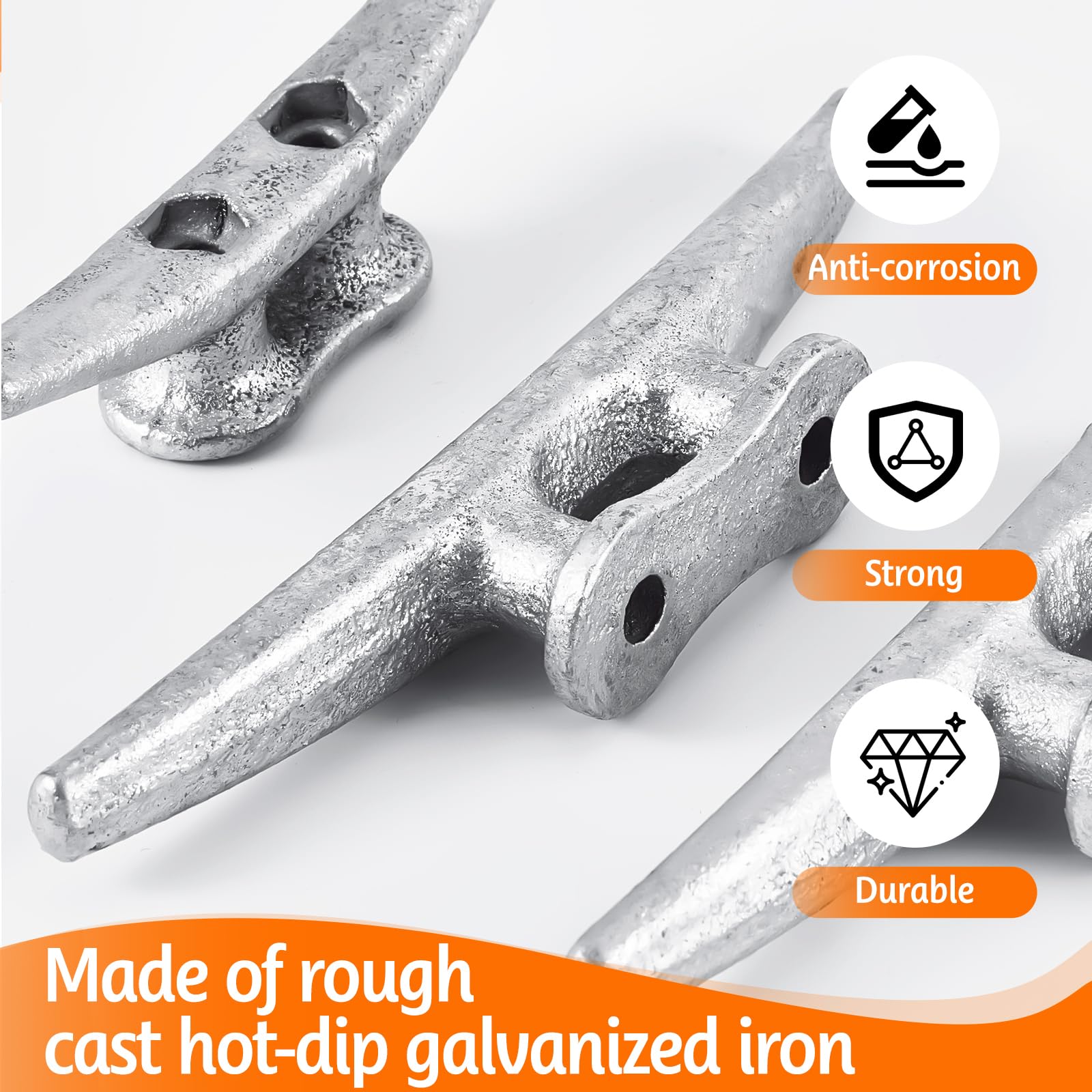 Snapklik.com : DaisyInner Boat Cleats Dock Cleats Galvanized Cast Iron ...