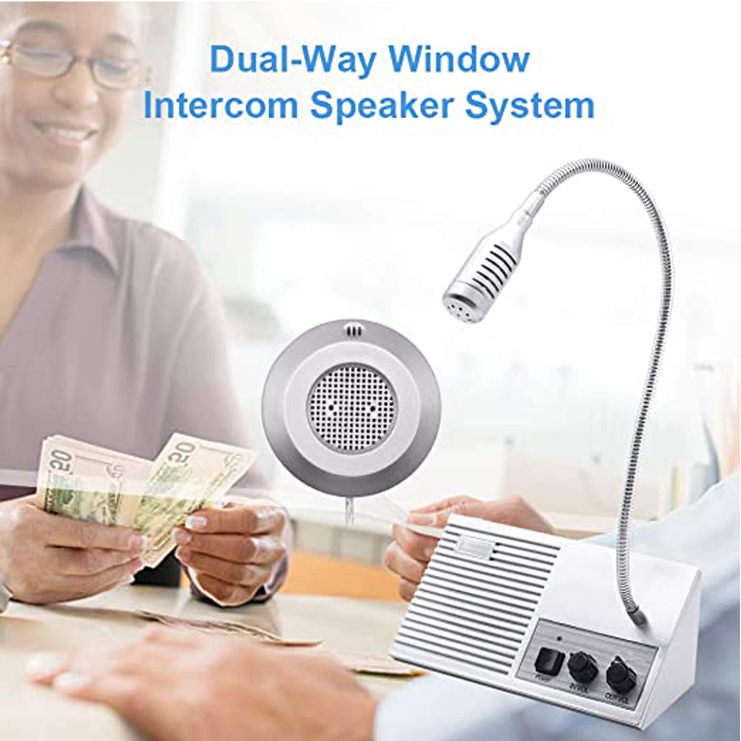 Buy Window Intercom Speaker System Glass Microphone Counter Two-Way ...