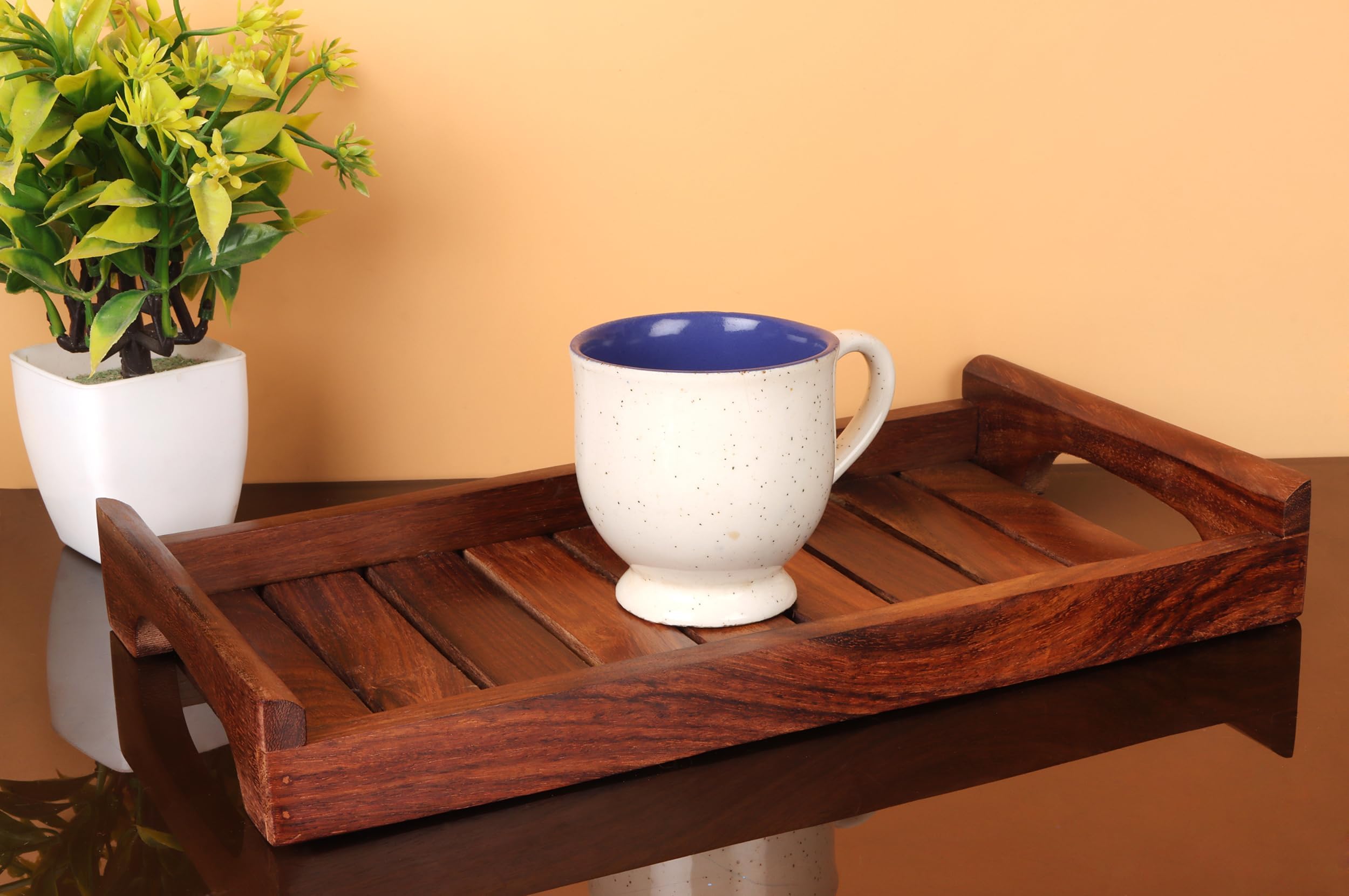 Craft Expertise Decorative Colorful Rustic Wooden Serving Tray for ...
