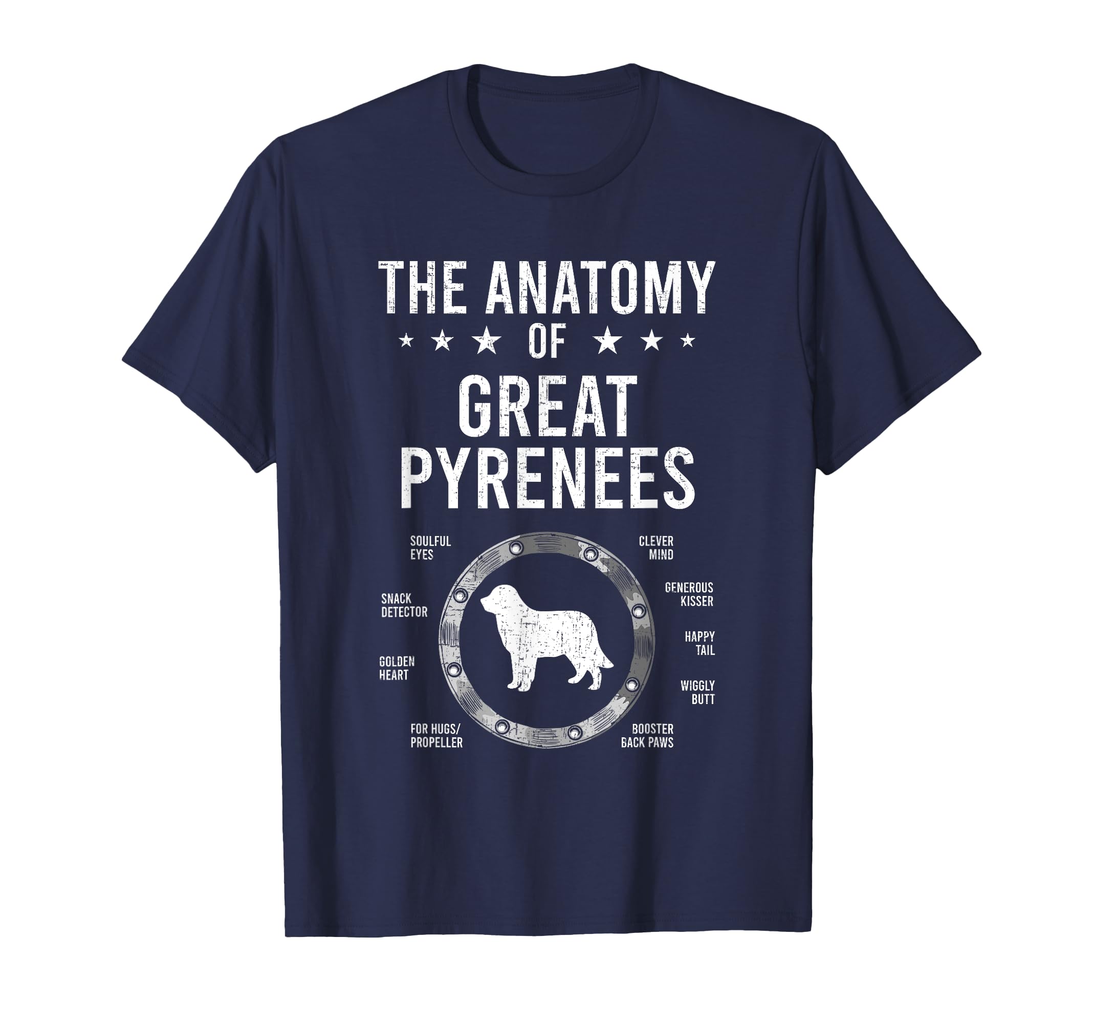 Amazon.com: Anatomy of Great Pyrenees Dog Lover T-Shirt : Clothing ...
