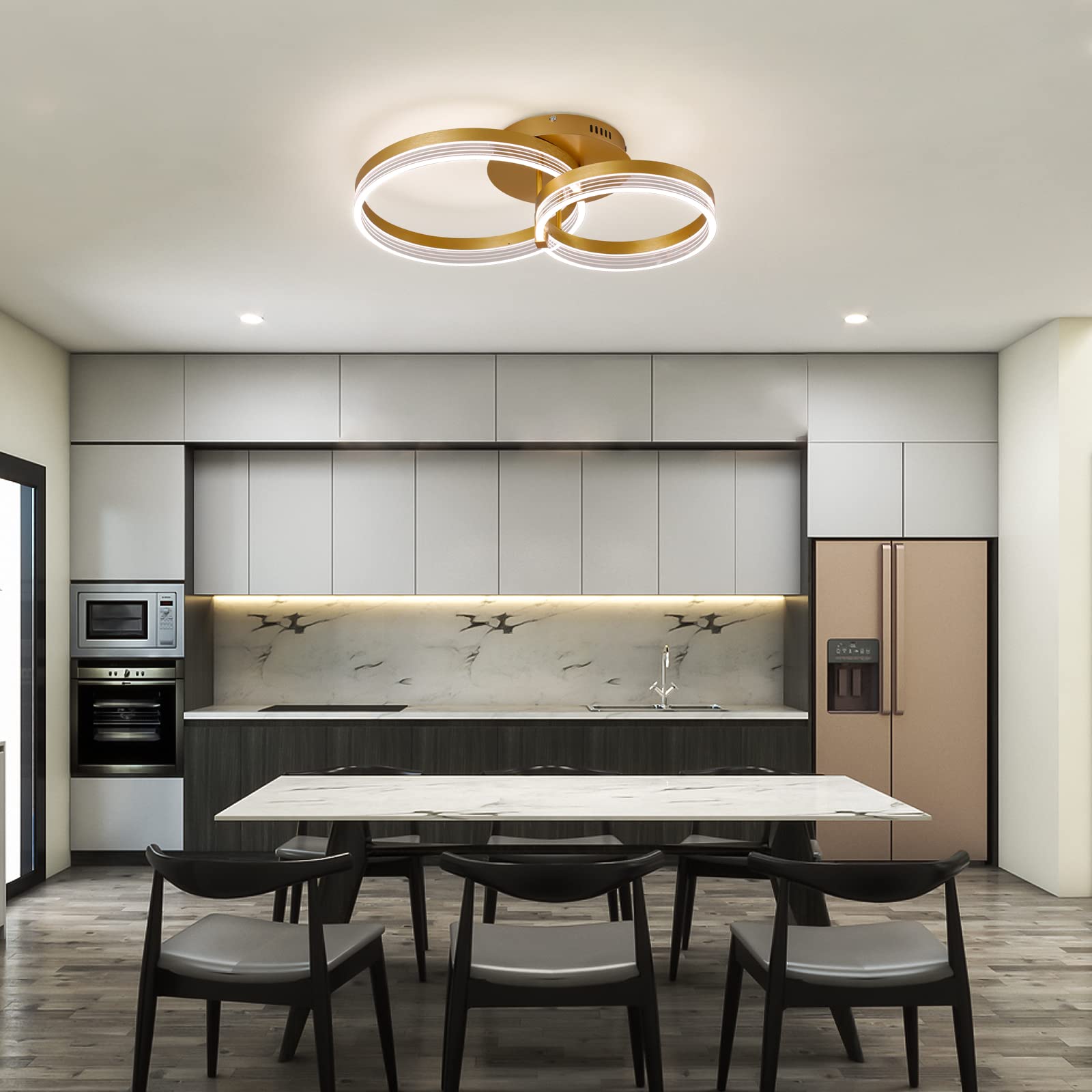 Becailyer Modern LED Ceiling Light, Dimmable LED Acrylic Ceiling Lamp ...