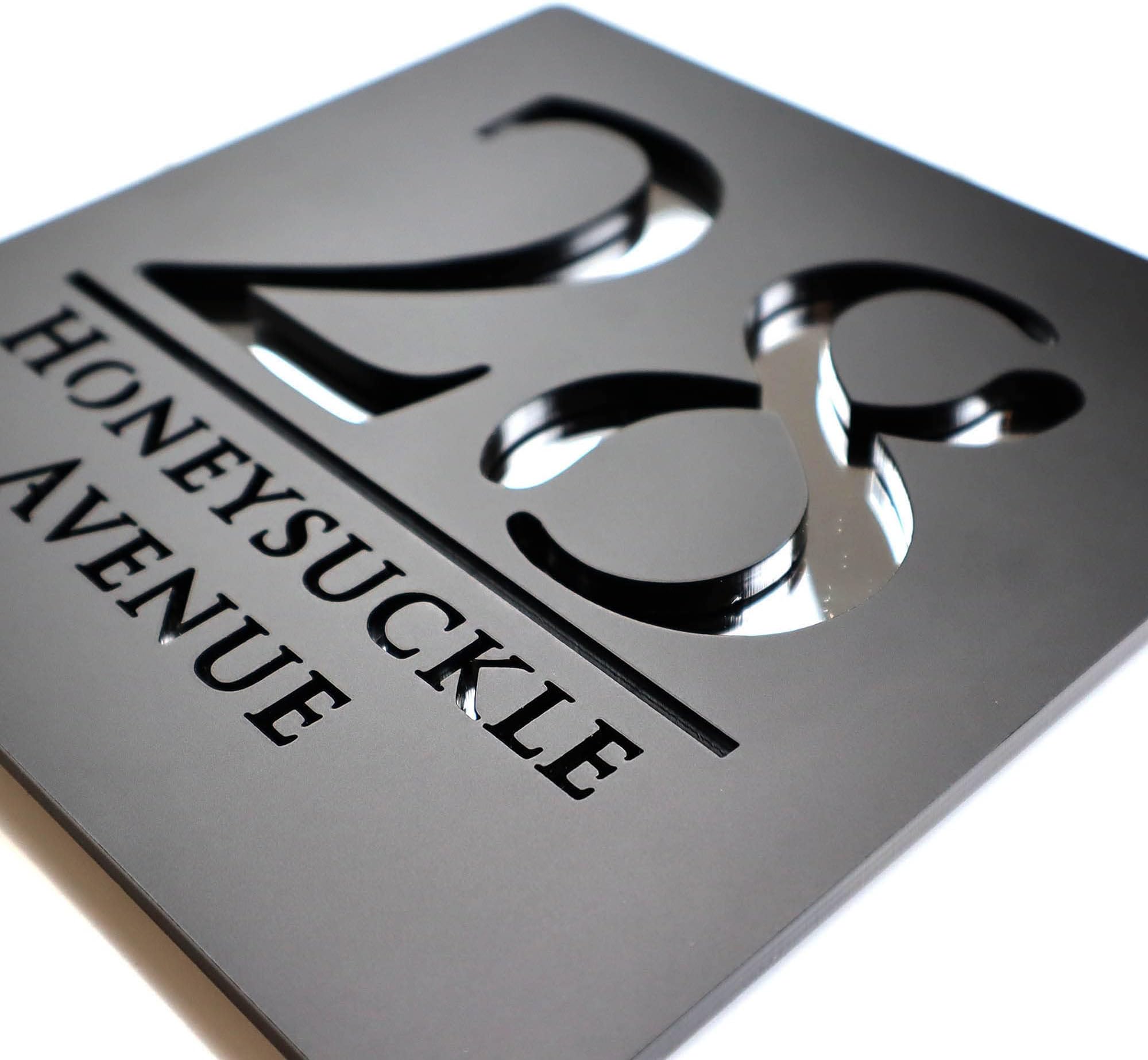 K Smart Sign | Simpatico | Modern laser Cut House Signs 3d effect door ...
