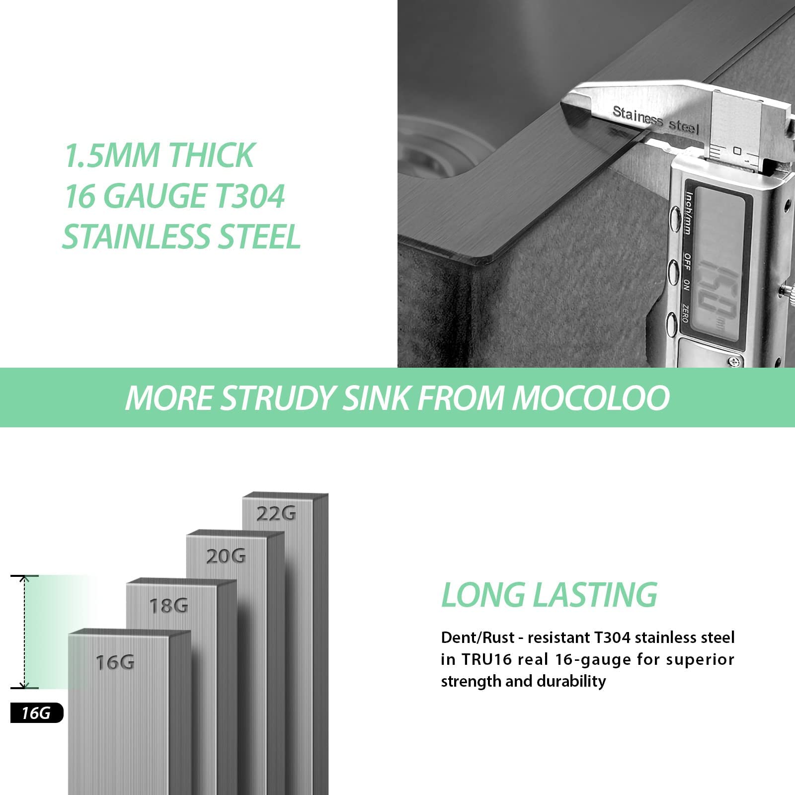 Snapklik.com : Mocoloo 32 Black Undermount Kitchen Sink Workstation ...