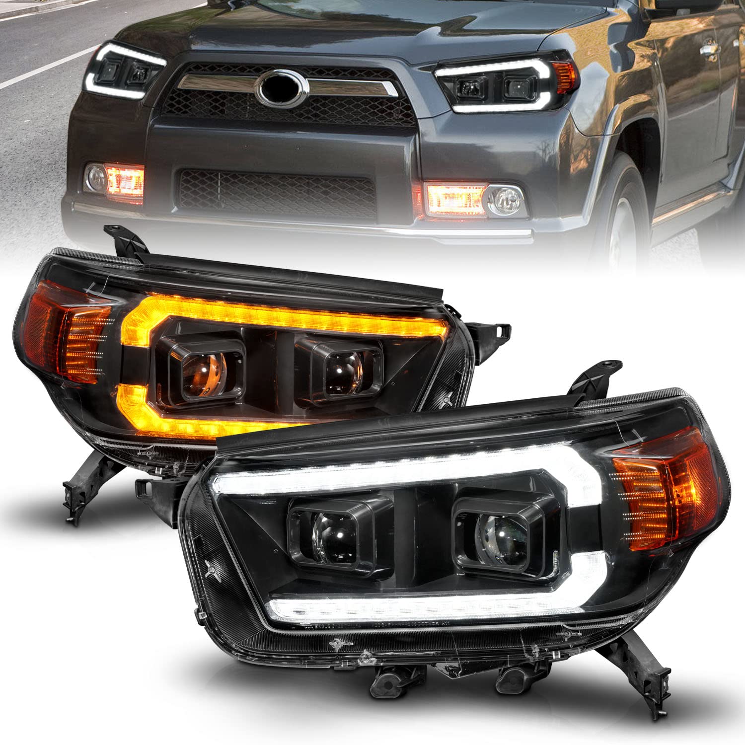 Snapklik.com : AmeriLite For 2010-2013 Toyota 4Runner Switchback LED ...