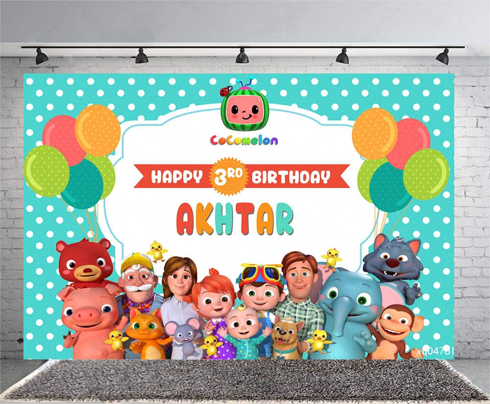 Cocomelon Family Custom Age And Name Birthday Backdrop Photography ...