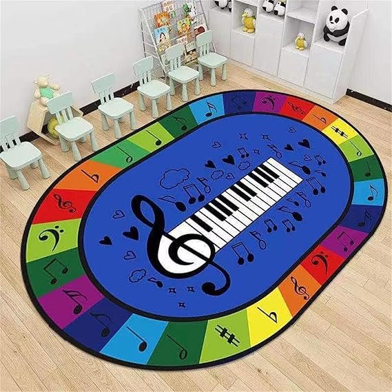 Amazon.com: Children'S Music Area Rugs, 6x8ft, Black and White Piano ...