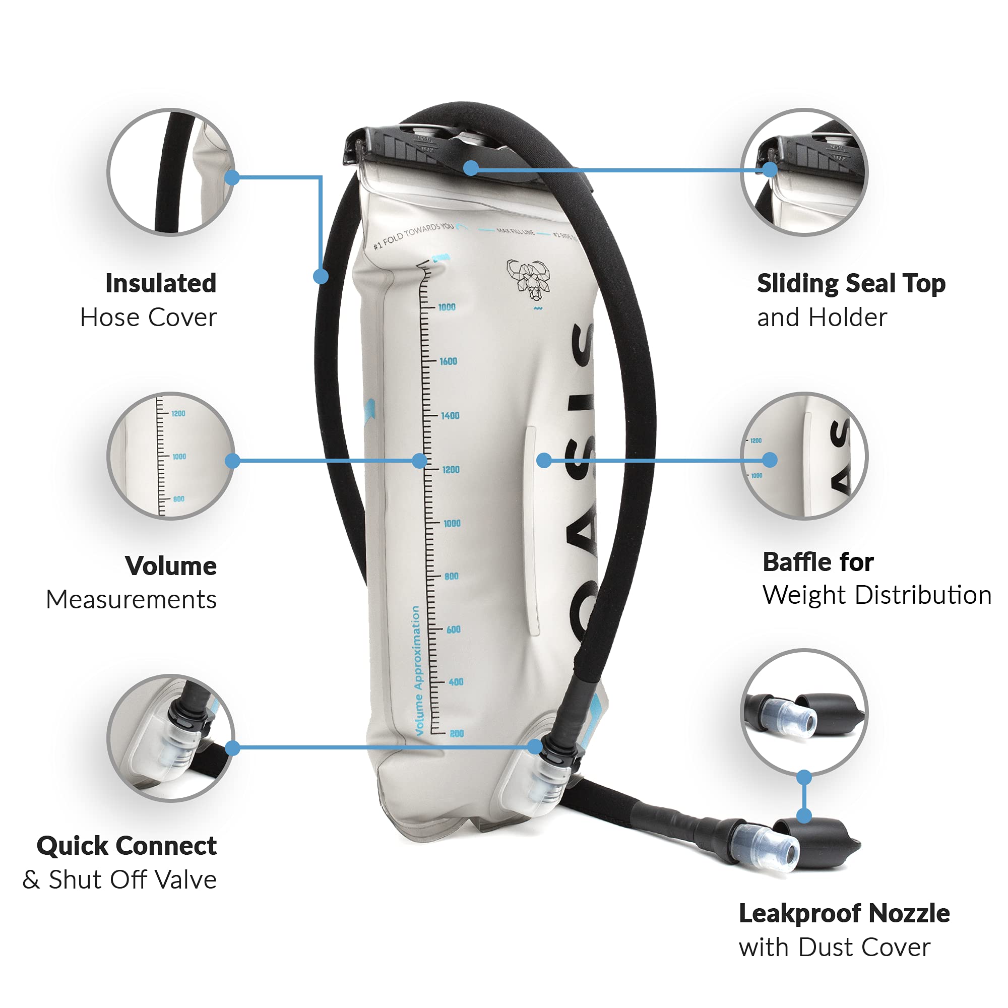 Water Buffalo Hydration Bladder | 2 Liter Water Bladder | Leakproof ...