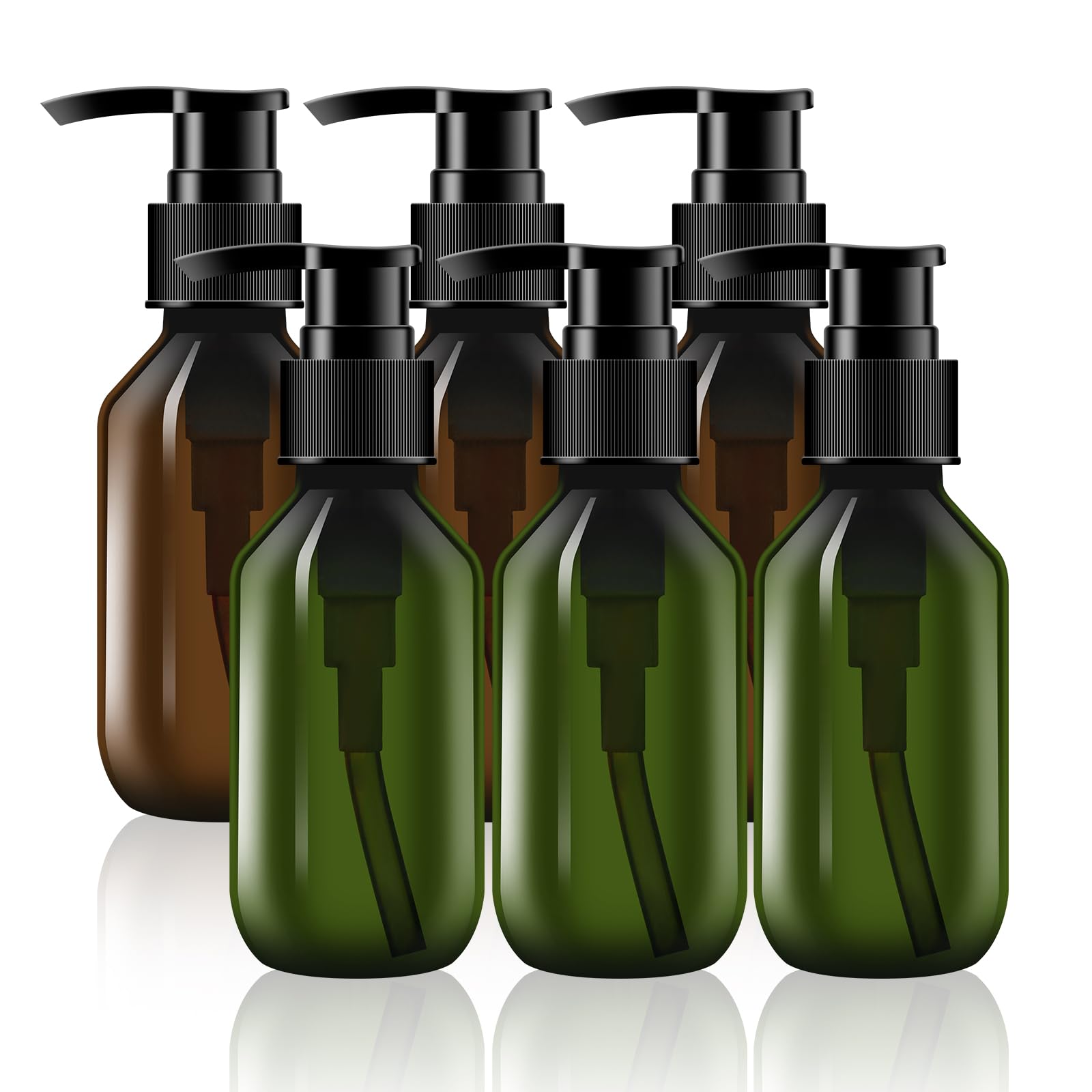 Amazon.com: 6 Pack 100ML Mini Pump Bottle Plastic Pump Lotion Dispenser ...
