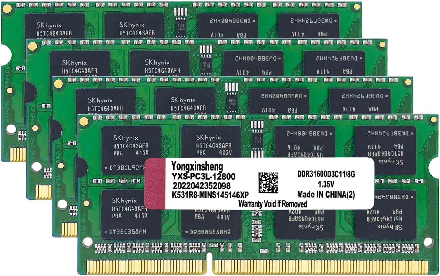 DDR3 / DDR3L 32GB Kit (8GBx4) Laptop RAM 1600MHz PC3L/PC3-12800 SODIMM ...