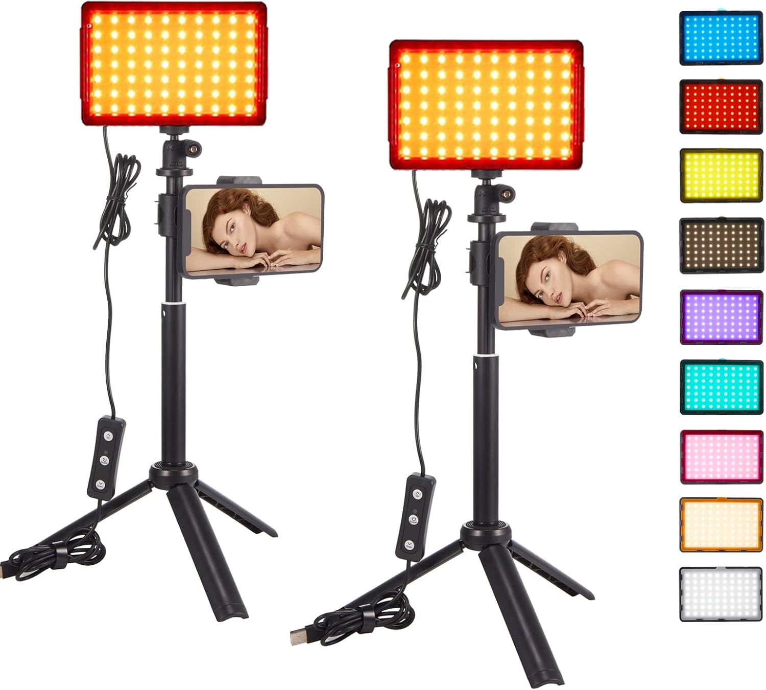 Amazon.com : SWDPORT 2-Pack Studio LED Video Light Streaming Lights ...