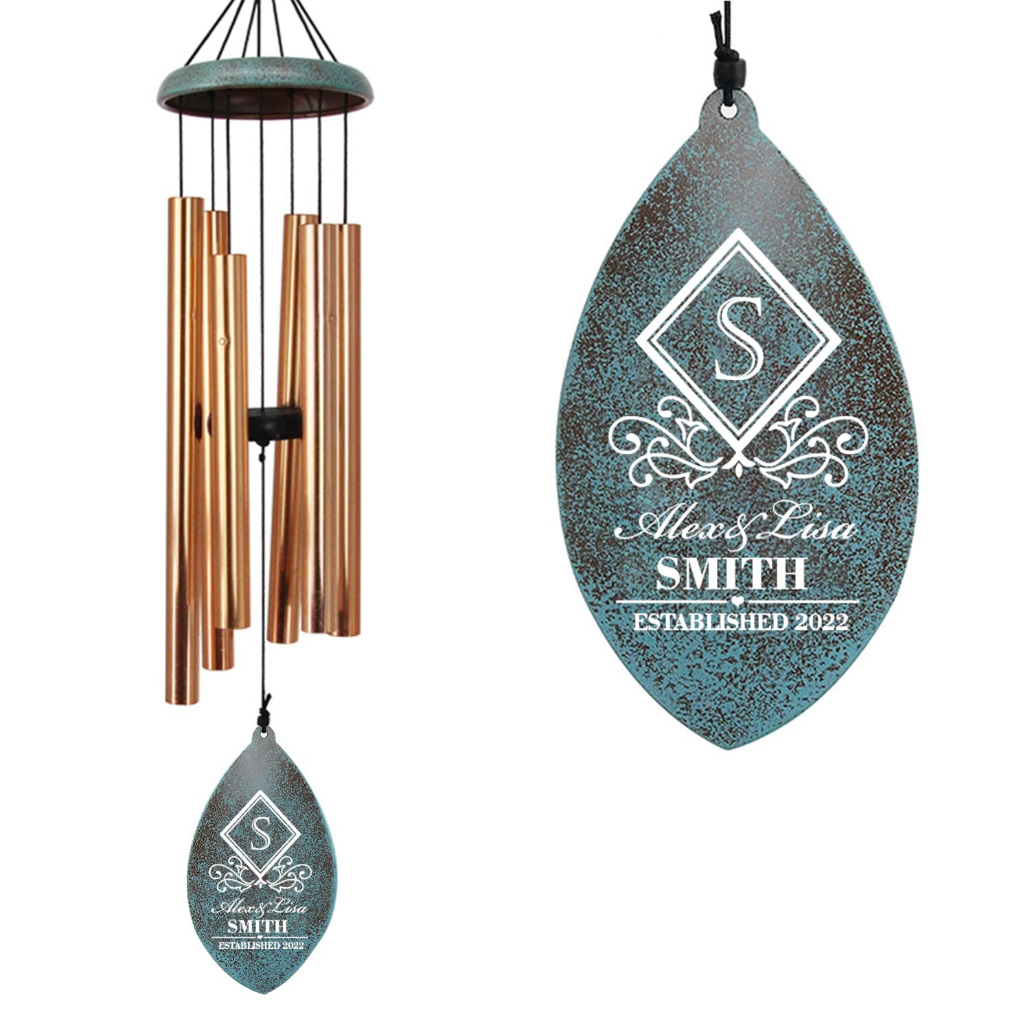 Amazon.com : Personalized Wind Chimes for Anniversary, Customized ...