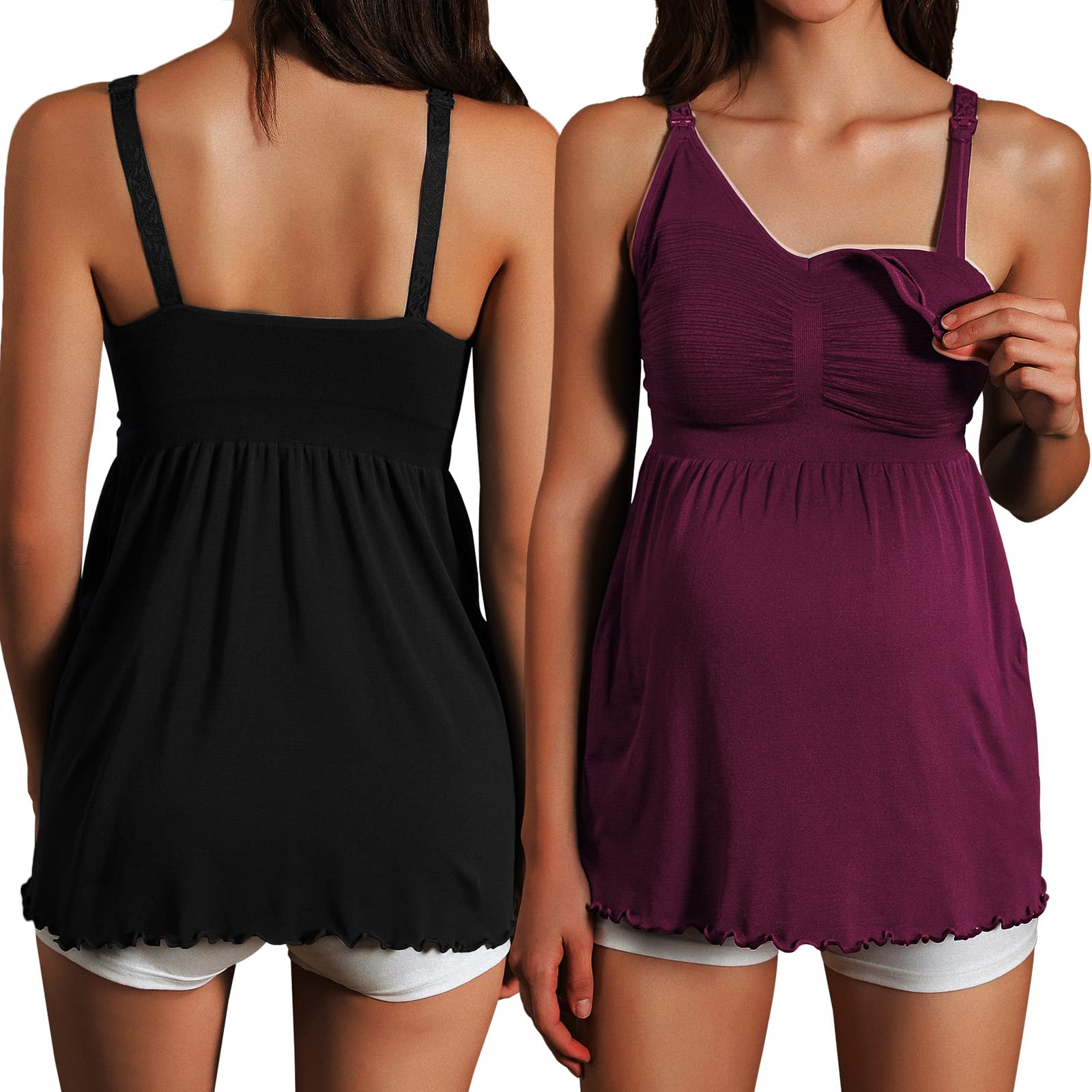 Snapklik.com : 2PACK Maternity Tops, 7027 Nursing Tank Tops ...