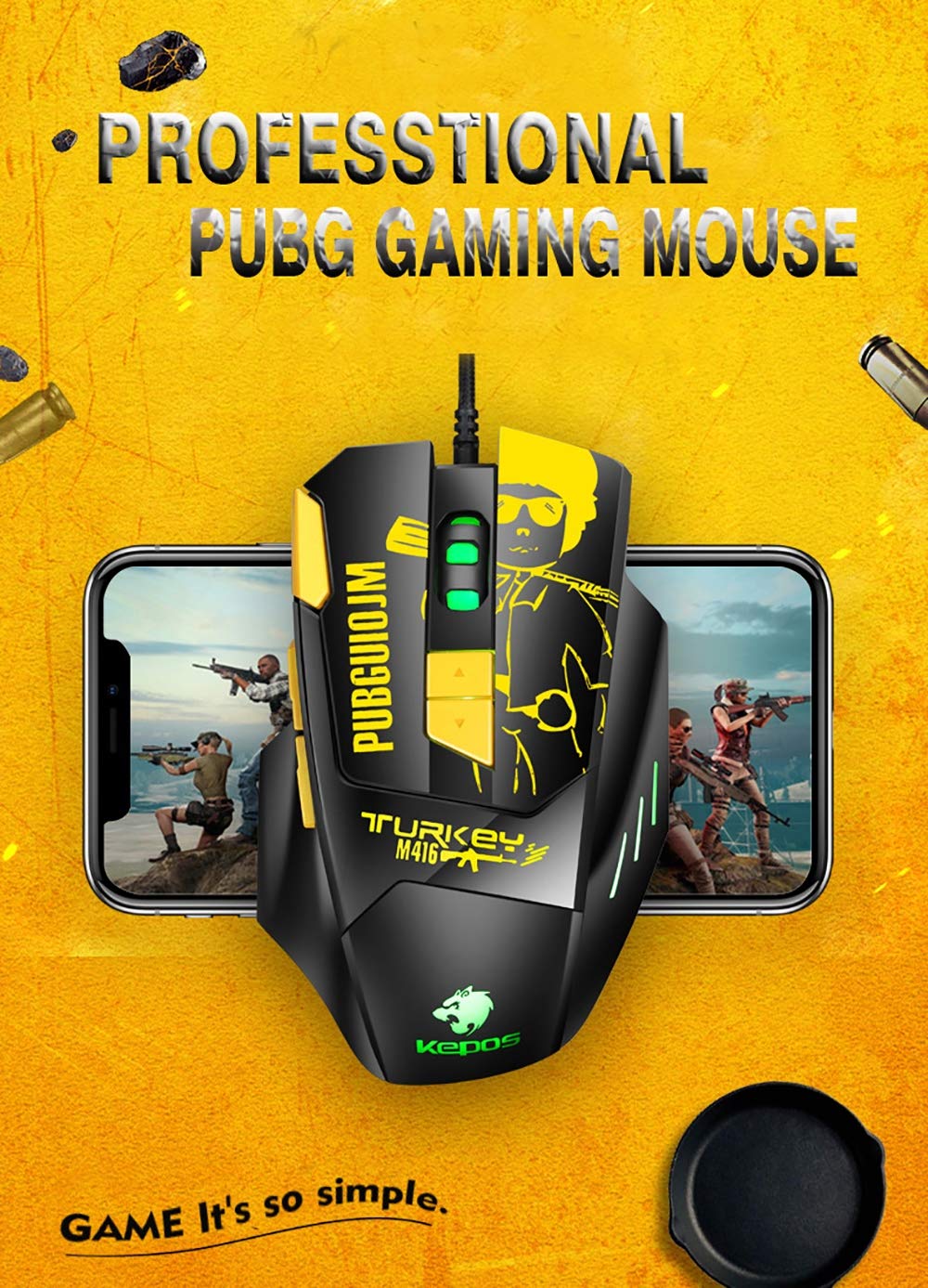 Buy Gaming Mouse, USB Cable 7 Speed Variable Photoelectric Gaming Mouse ...