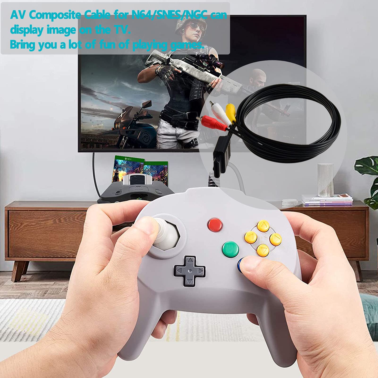Snapklik.com : 6FT AV Composite Cable For Nintendo N64/SNES/NGC TV RCA ...