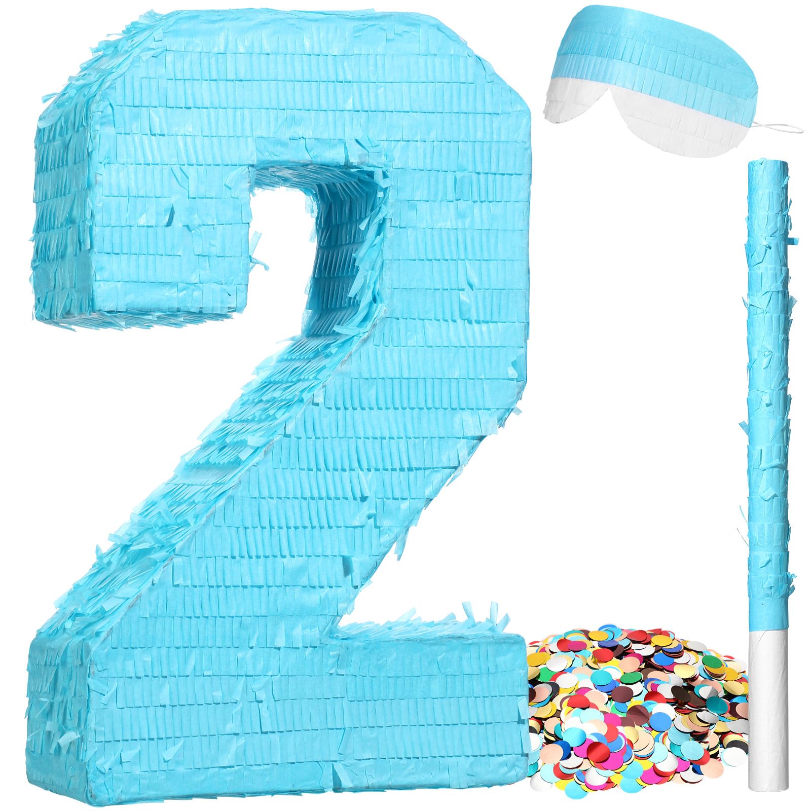 Amazon.com: Simgoing Solidcolor Number 2 Piñatas 15.75 x 10.63 x 2.95 ...