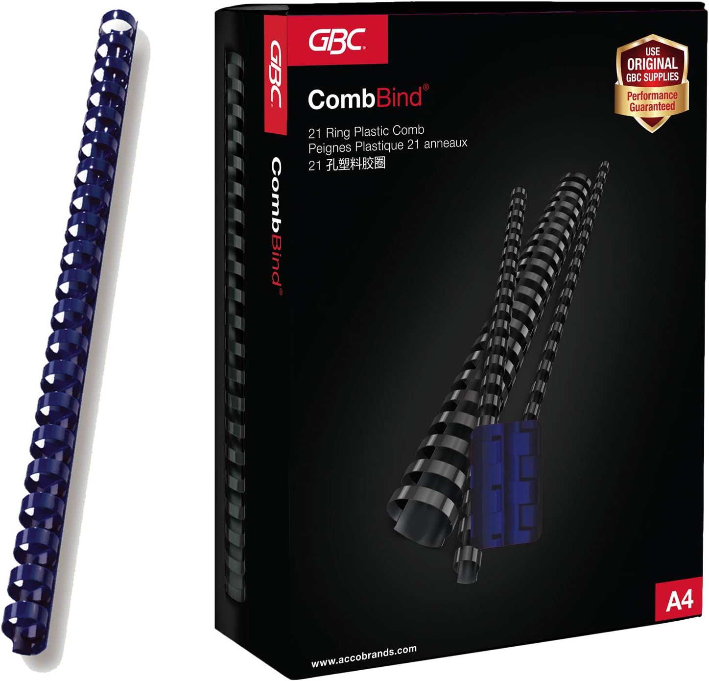 GBC CombBind Binding Combs, 19 mm, 165 Sheet Capacity, A4, 21 Ring ...