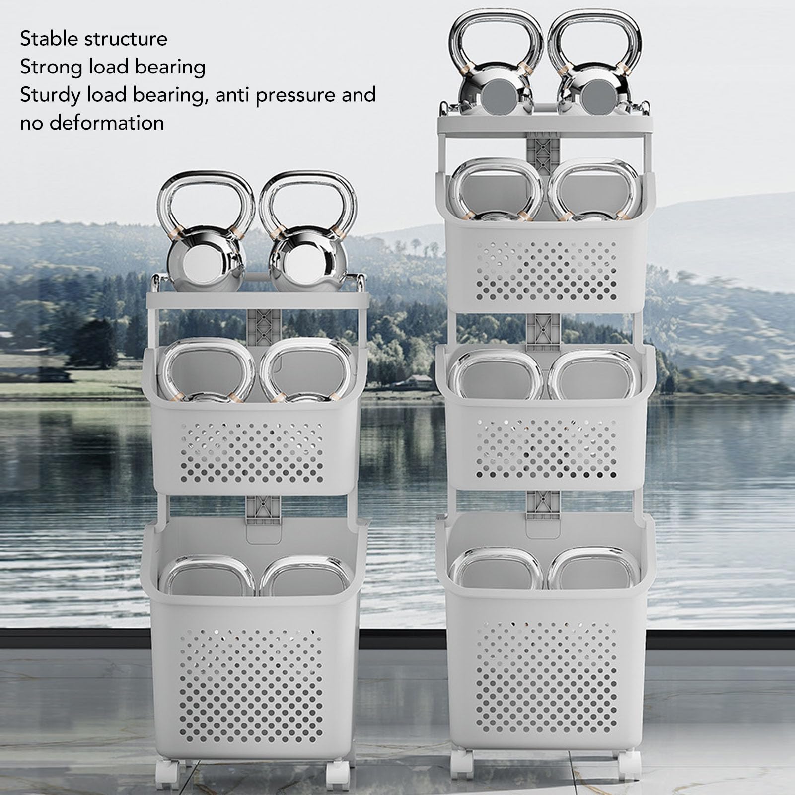Stackable Hampers Wheels Laundry Hamper Bathroom Cart With Wheels