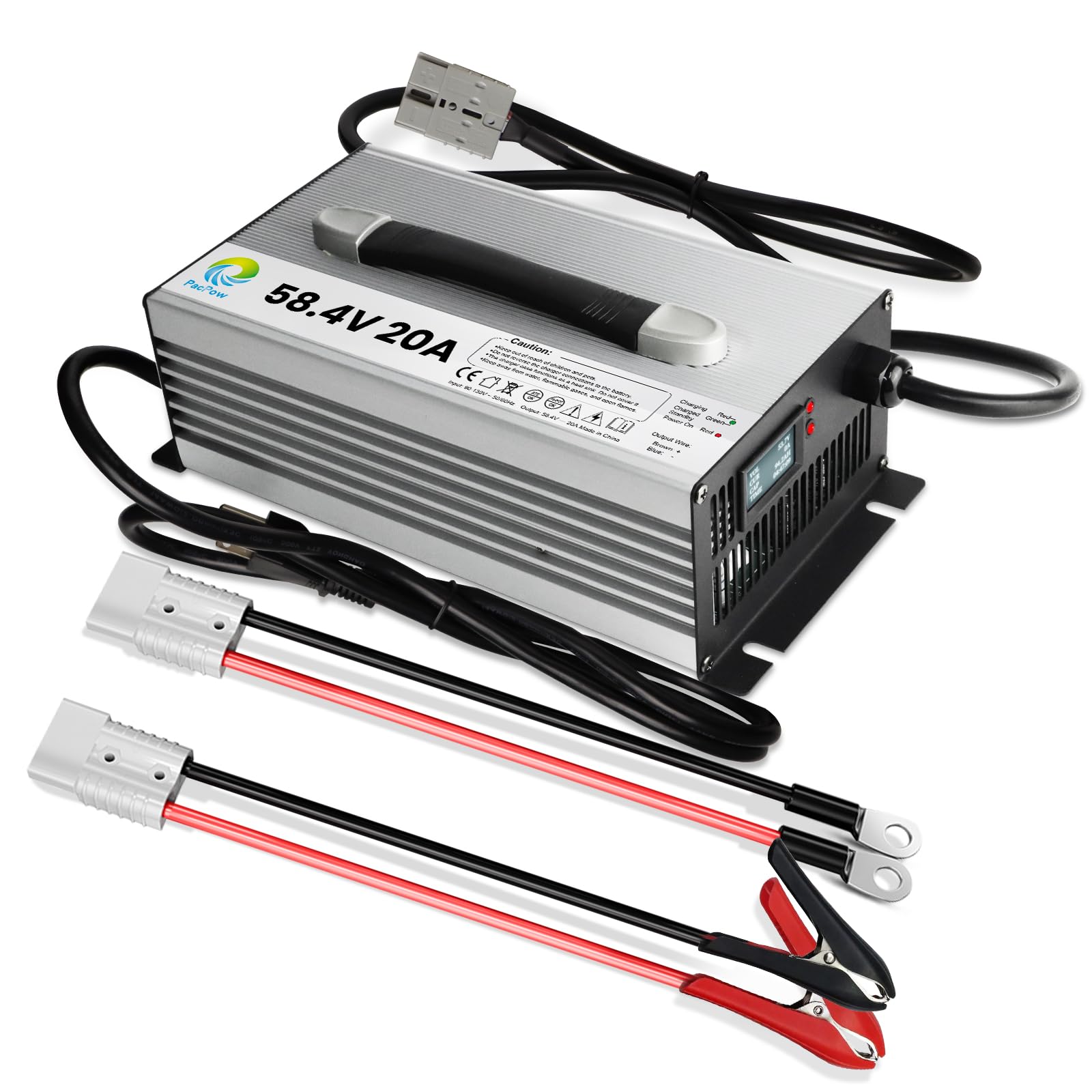 Amazon.com: PacPow 58.4V 20A LiFePO4 Lithium Battery Charger Lifepo4 ...