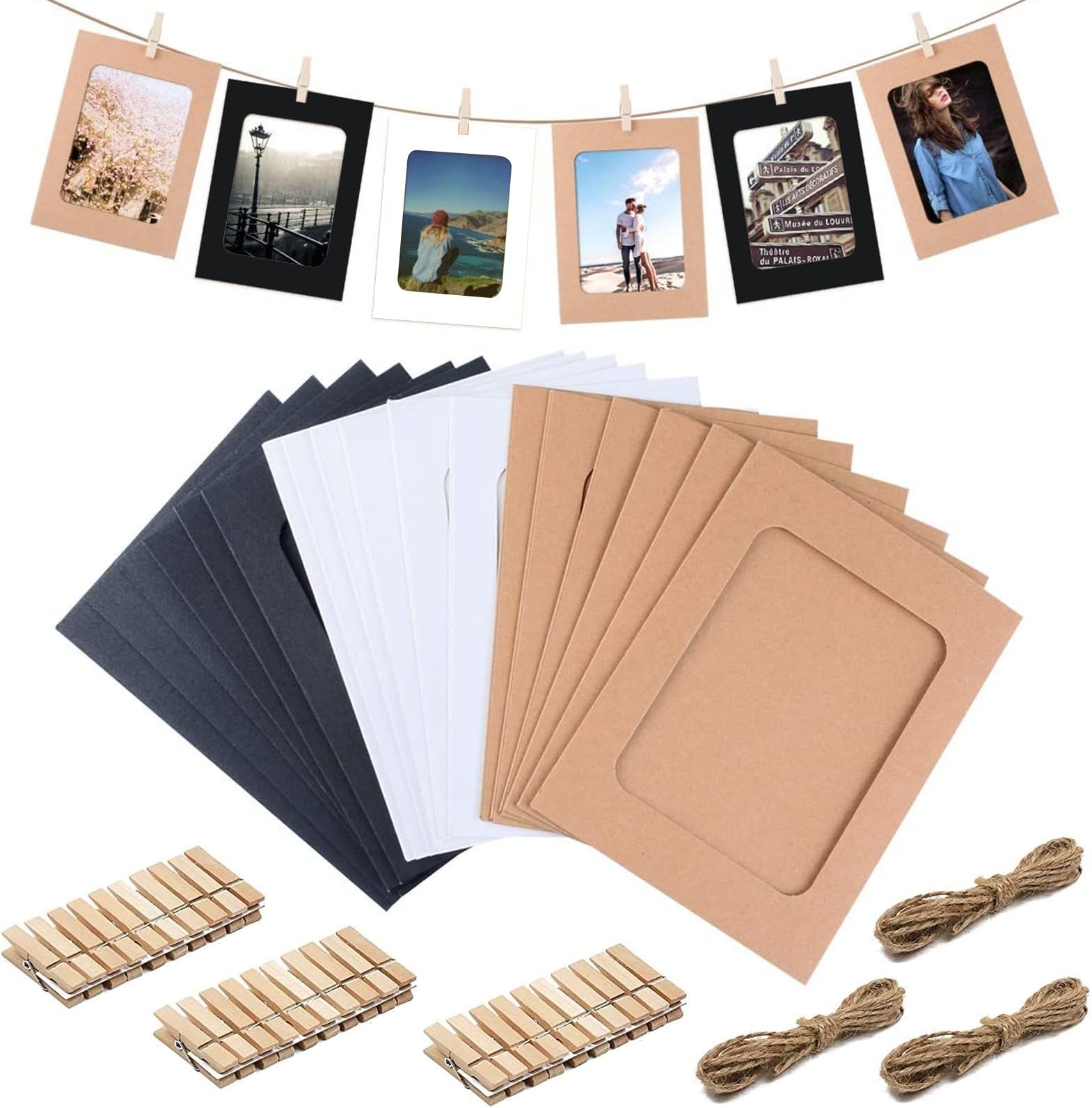 30PACK Paper Photo Frames 10x15 cm Paper Picture Frame with Wooden ...