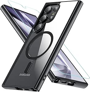 OWKEY Hülle für Samsung Galaxy S24 Ultra 5G 6,8" für Magsafe mit Panzer Glas, Stoßfest ...