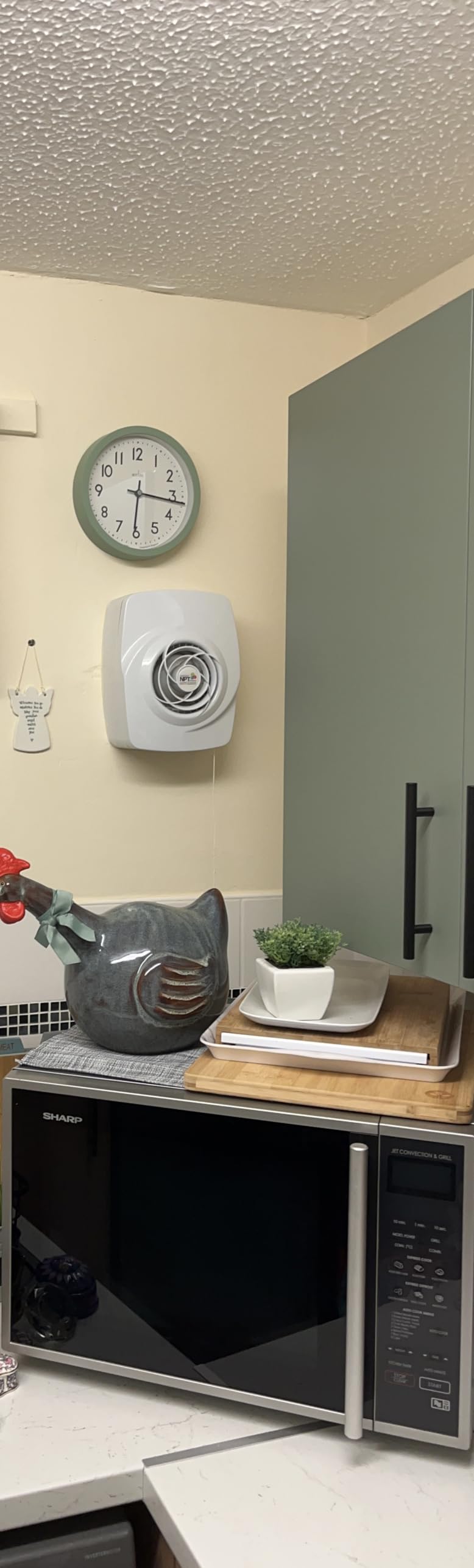 Acctim Elstow Small Kitchen Wall Clock Quartz Retro Style Powder Blue ...