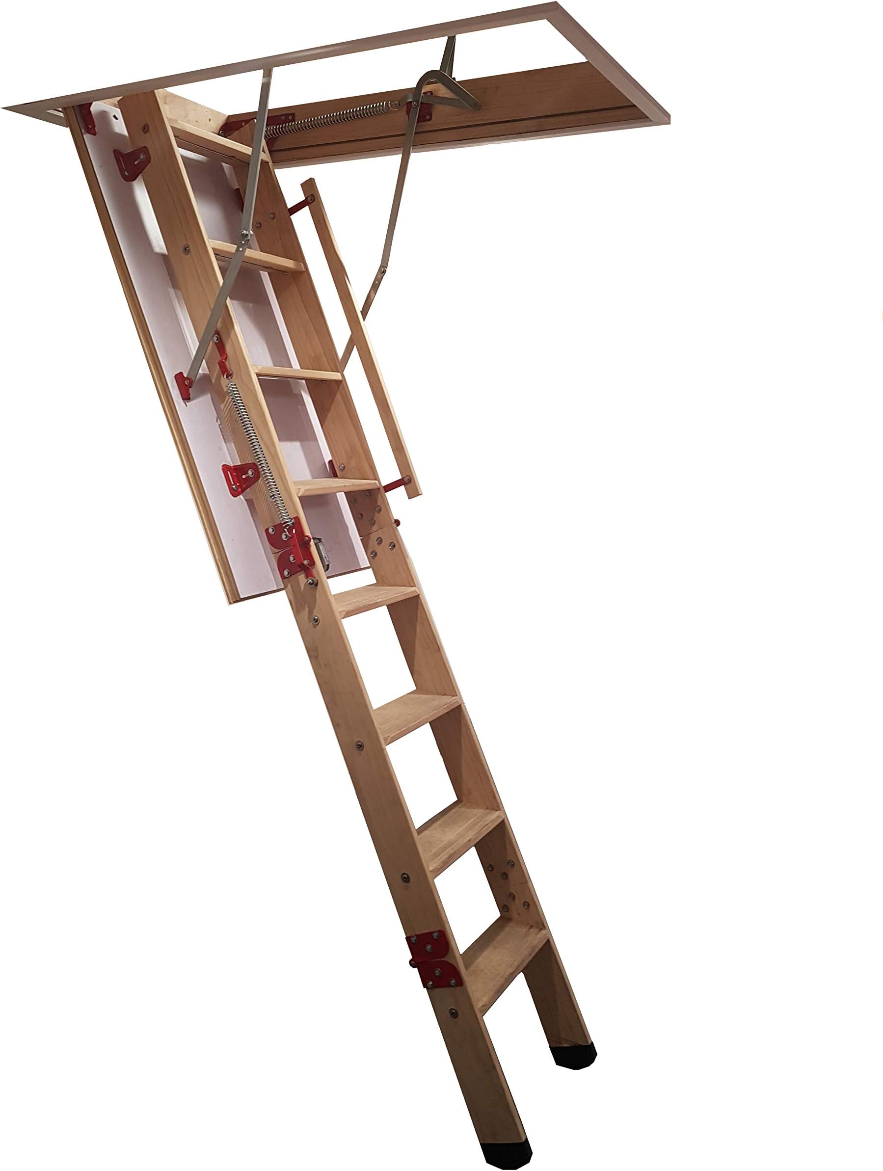 DJM Deluxe 3 Section Timber Loft Ladder With Insulated Hatch 1150mm X djm-deluxe-3-section-timber-loft-ladder-with-insulated-hatch-1150mm-x