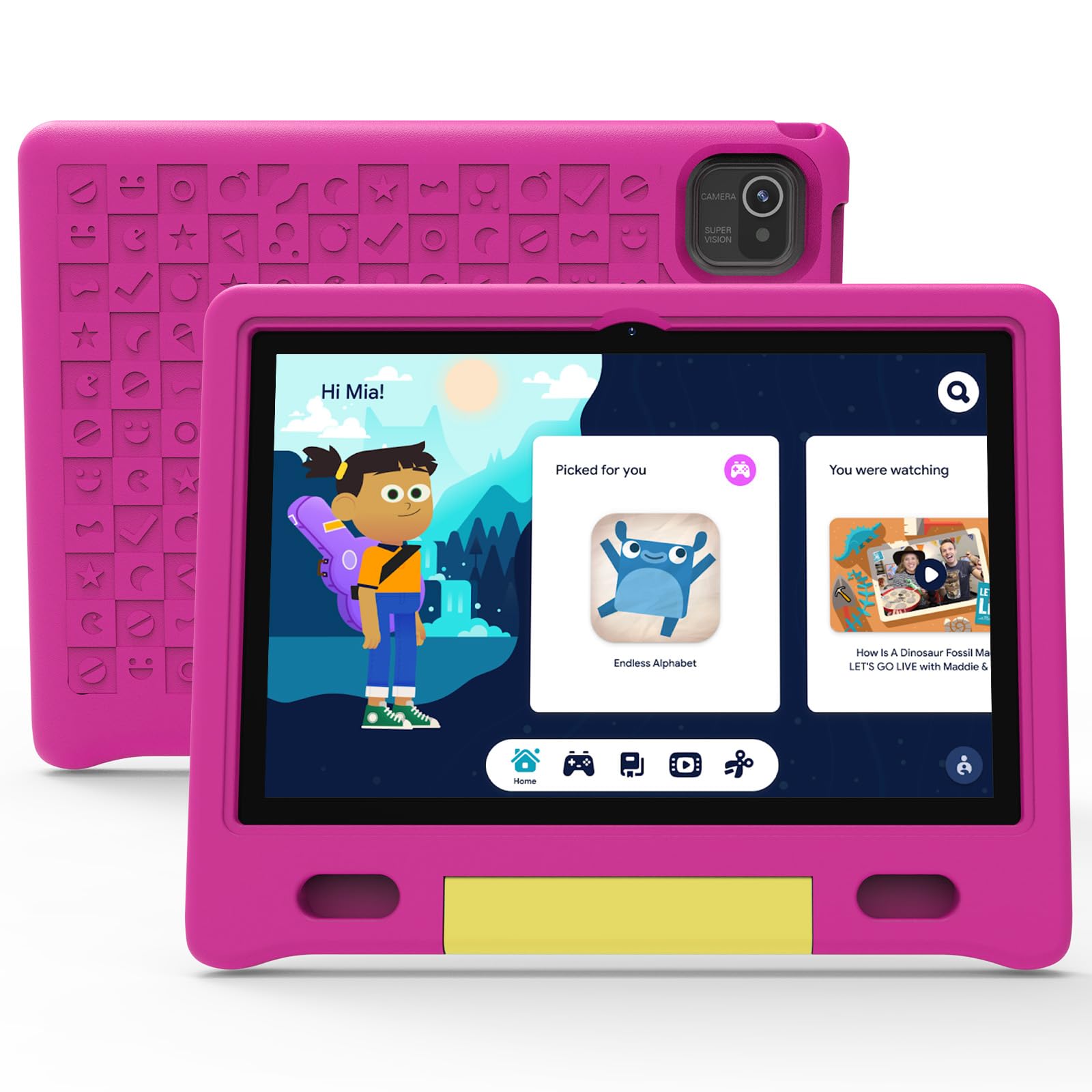 Amazon.com : ApoloMedia Kids Tablet, 10 inch Toddler Tablet with EVA ...