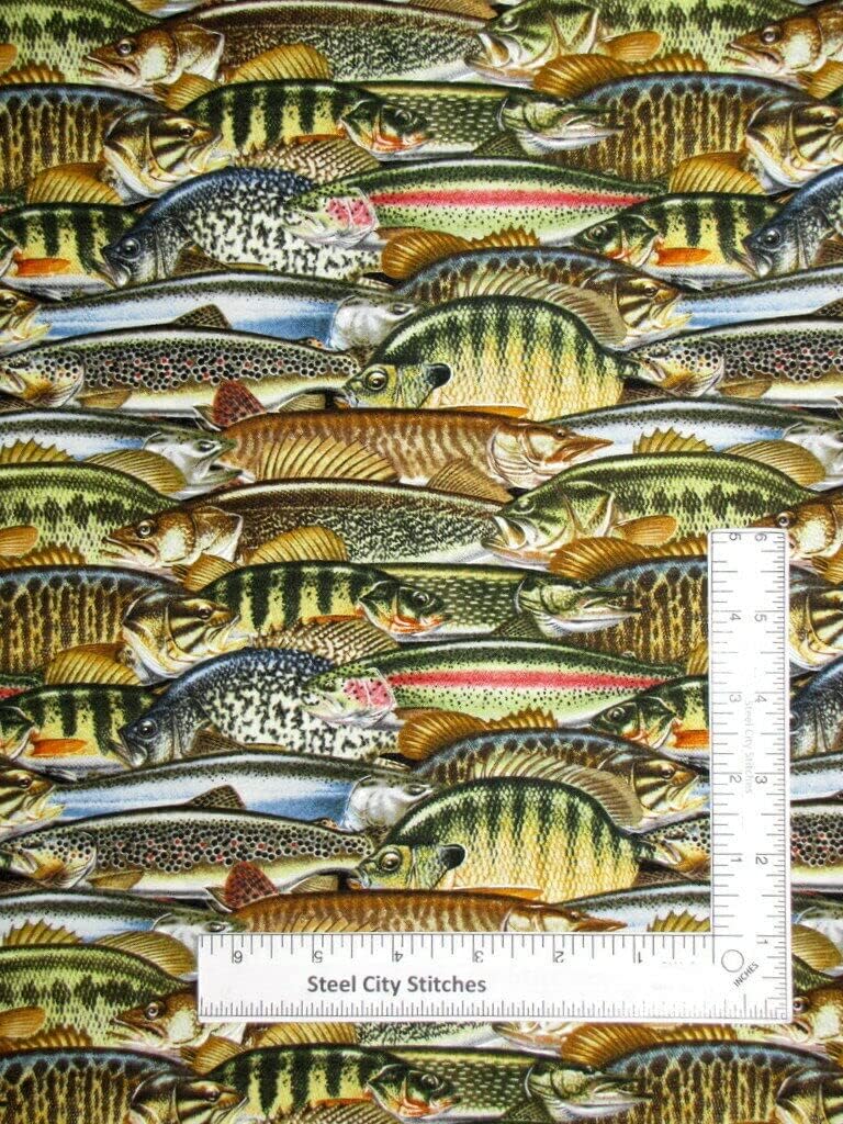 Amazon.com: FlashPhoenix Quality Sewing Fabric - Fish Trout Fishing ...