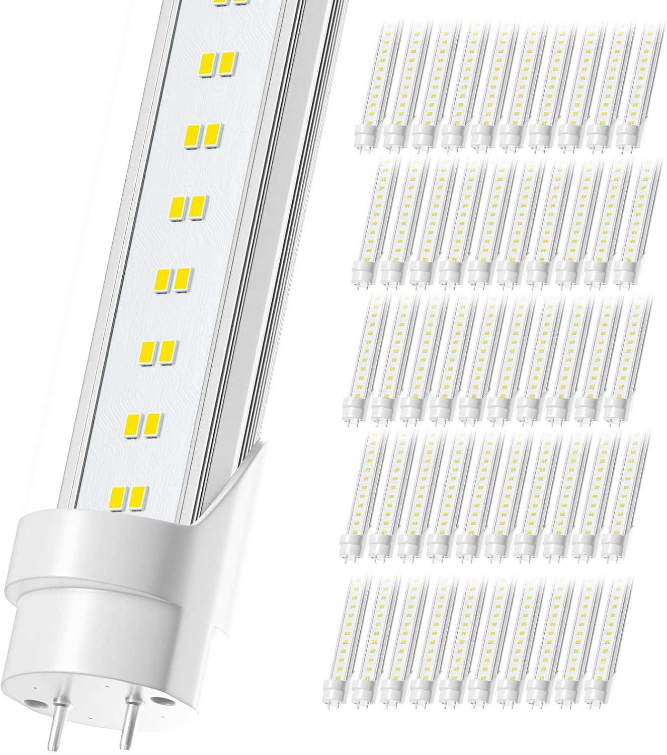 ONLYLUX 50 Pack T8 Bulbs 4 Foot 6500K Daylight, 5000Lumens, 36W, 4ft ...