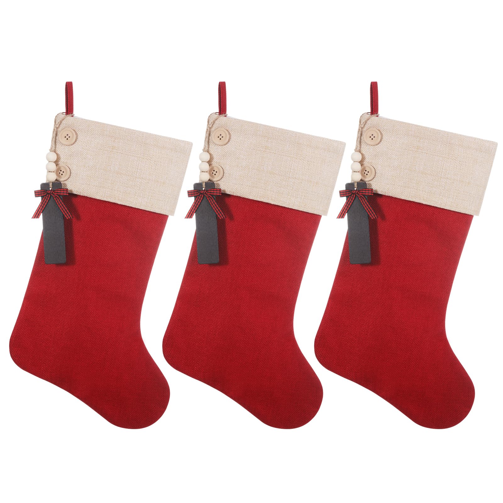 Amazon.com: Shgngle Burlap Christmas Stockings,19.5 inch Personalized ...