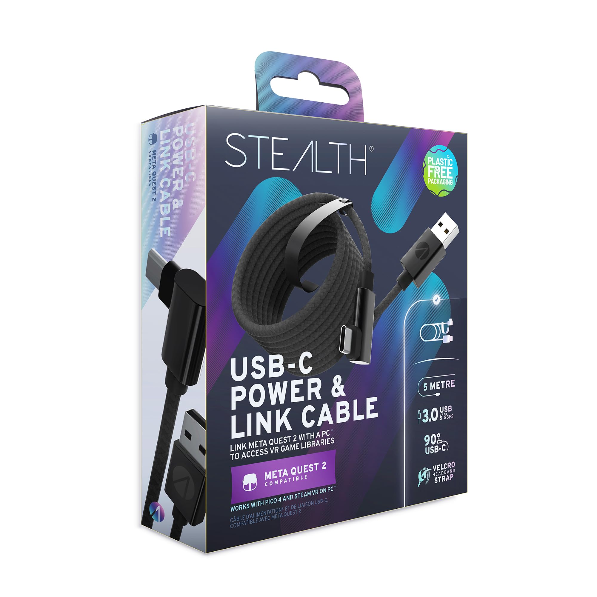 STEALTH 5M USB-C Power Link Cable Compatible with Meta Quest 2 Durable ...