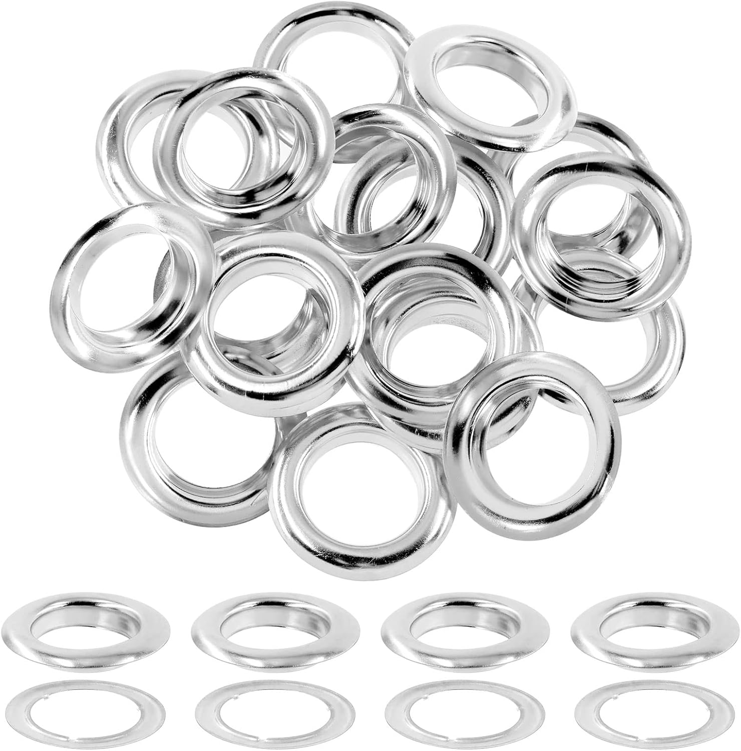 Amazon.com: Hilitchi 40Pcs 1 Inch - 25mm Silver Thicken Grommet Eyelets ...